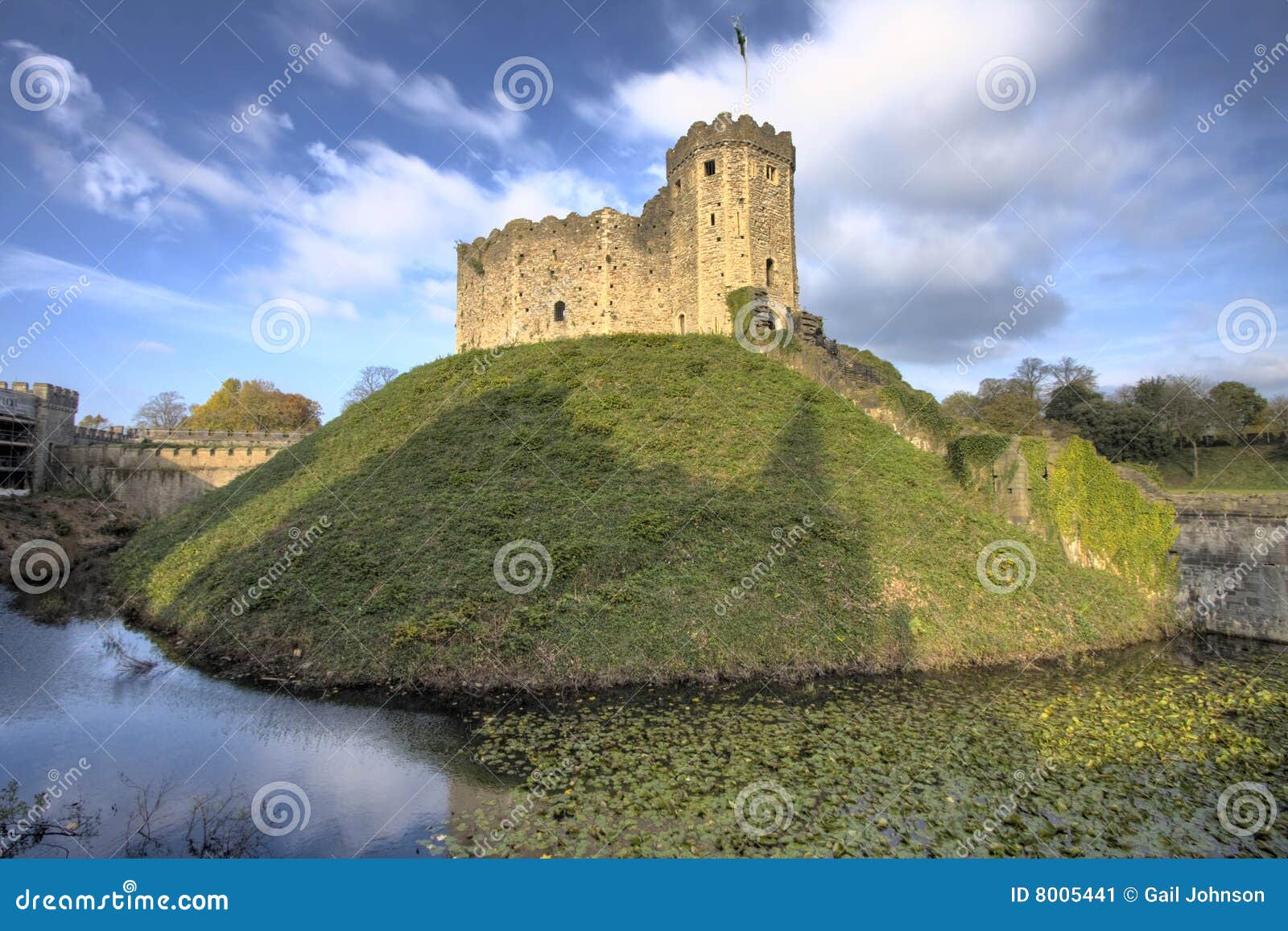 Cardiff Castle and Moat stock image. Image of south, city - 8005441