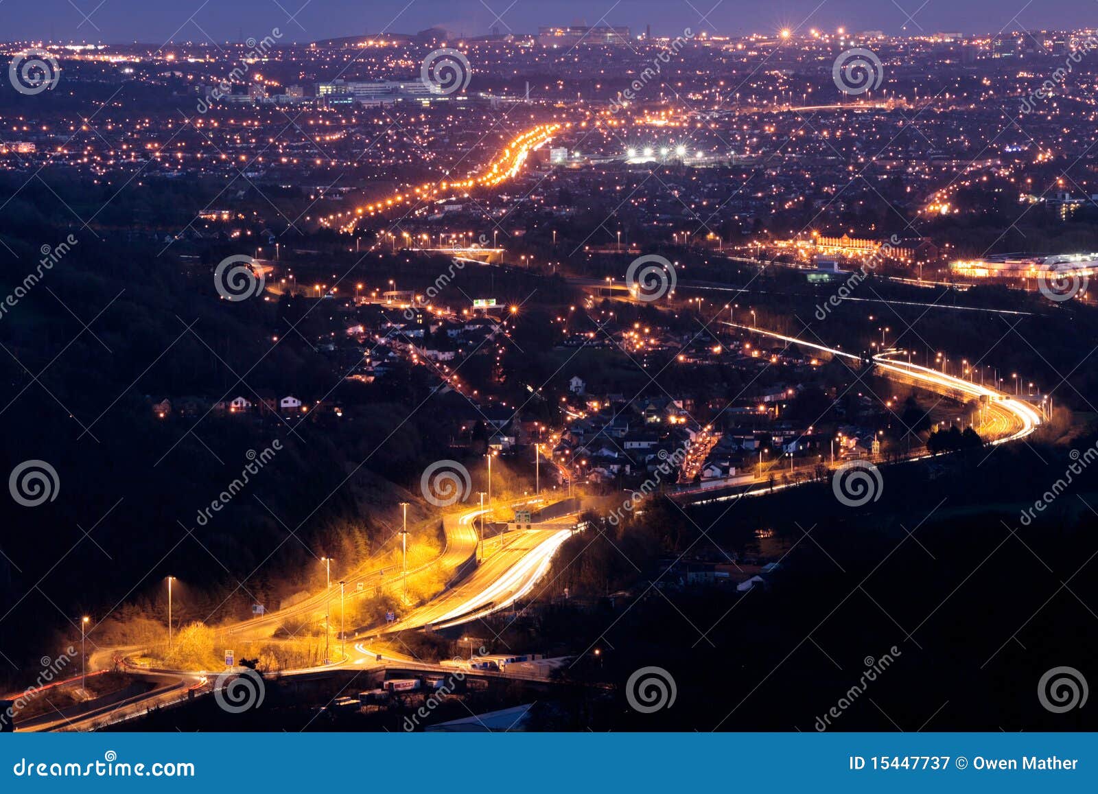 Cardiff at Night stock image. Image of pollution, urban - 15447737