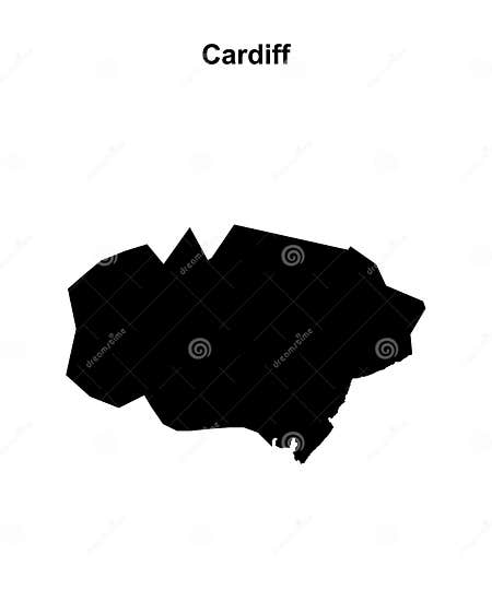 Cardiff outline map stock photo. Image of outline, tourism - 360690600