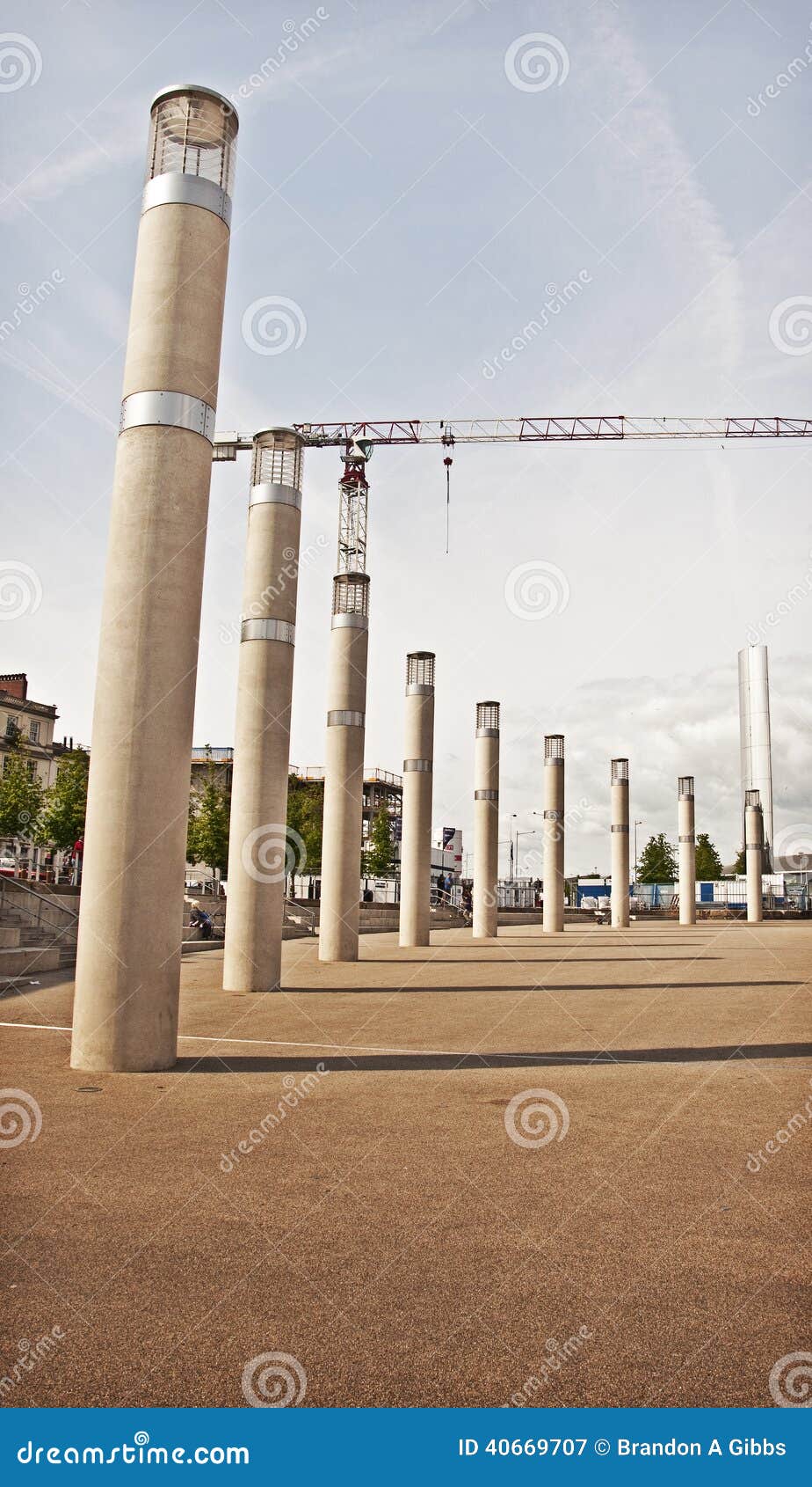 Cardiff Pier Columns stock image. Image of arena, pattern - 40669707