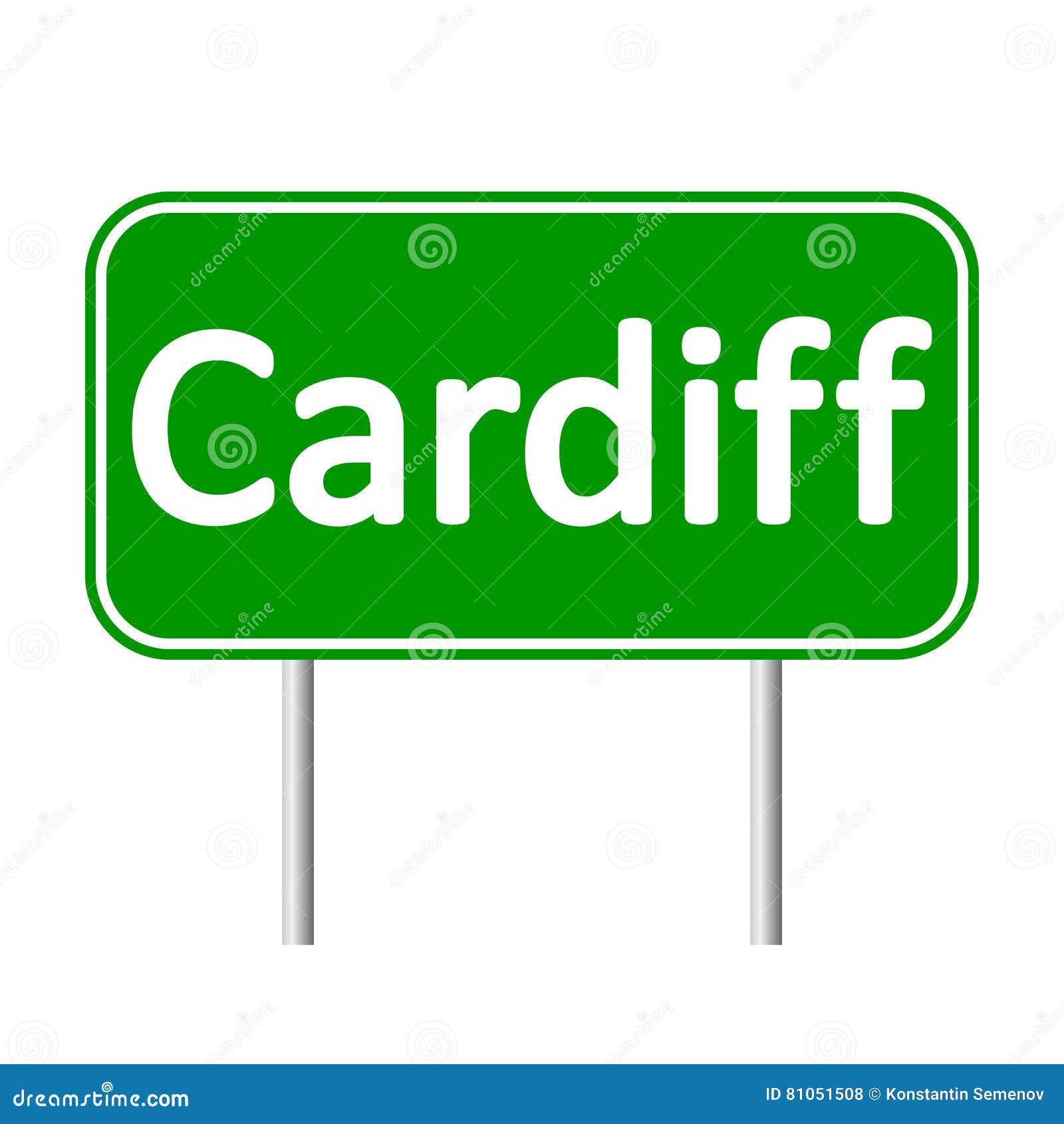 Cardiff road sign. stock illustration. Illustration of symbol - 81051508