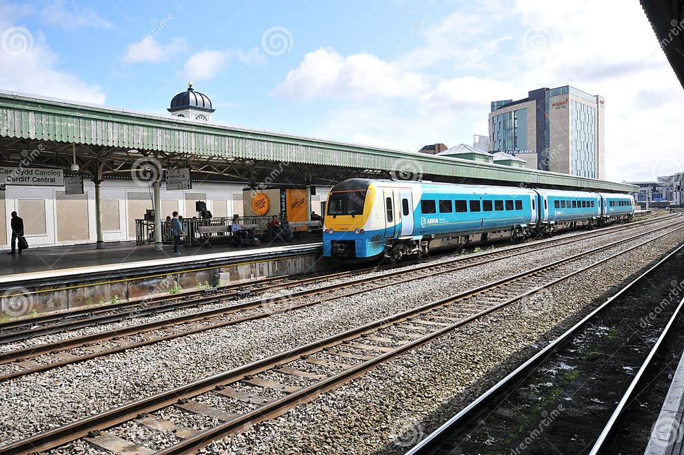 Cardiff train station editorial photo. Image of europe - 28000231