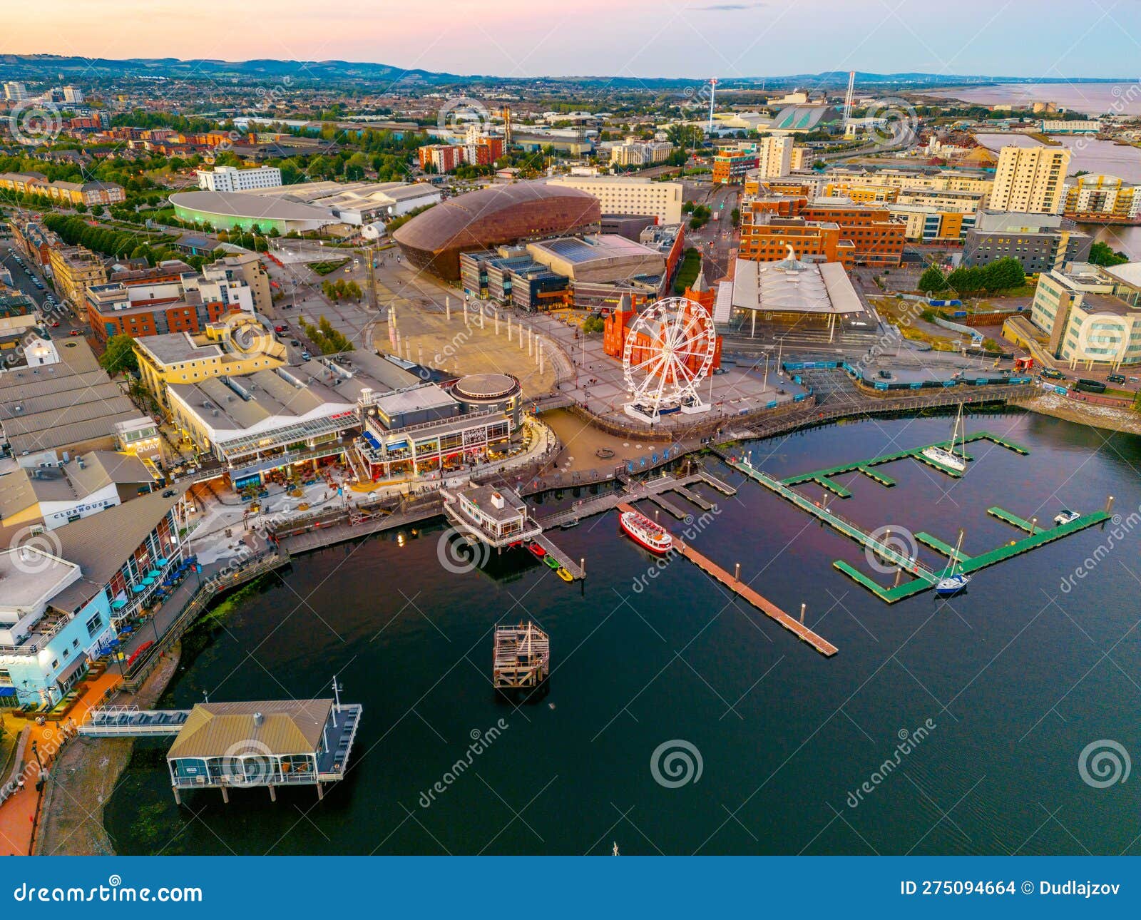 Cardiff, Wales, September 16, 2022: Sunset Panorama View of Card ...
