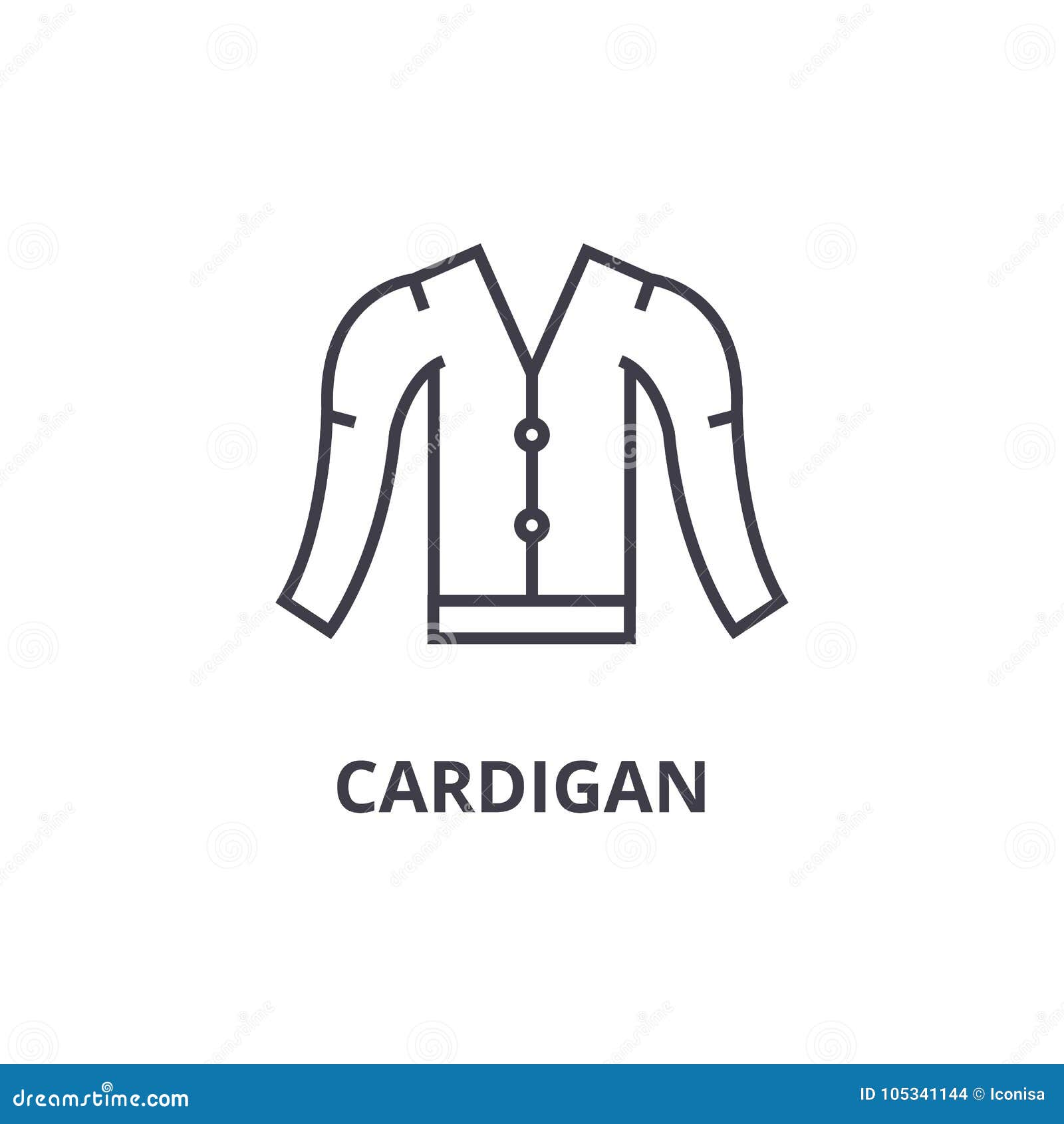 Cardigan Line Icon, Outline Sign, Linear Symbol, Vector, Flat ... Cardigan Line Icon, Outline Sign, Linear Symbol, Vector, Flat ...