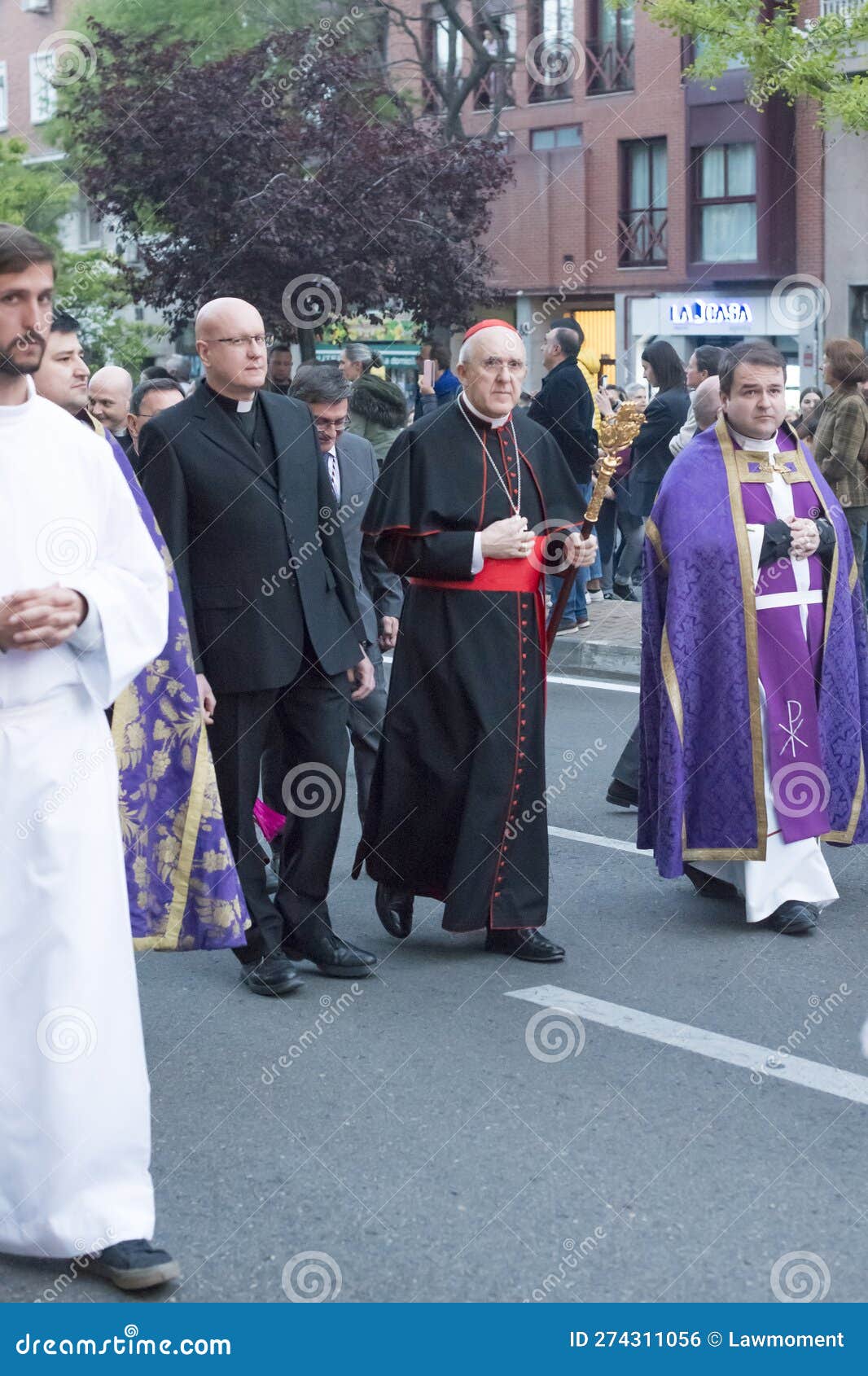 Cardinal Archbishop of Madrid Leading the Procession of Christ of the ...