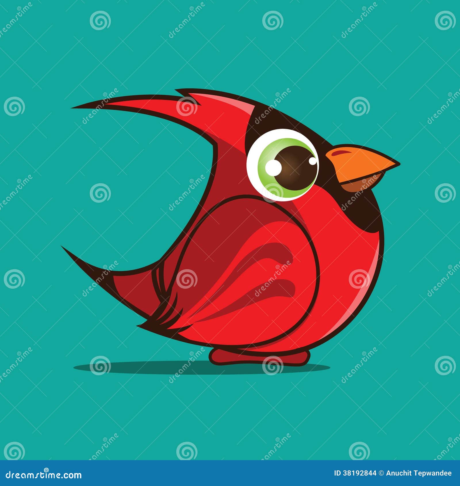 Cardinal bird cartoon stock vector. Illustration of bird - 38192844