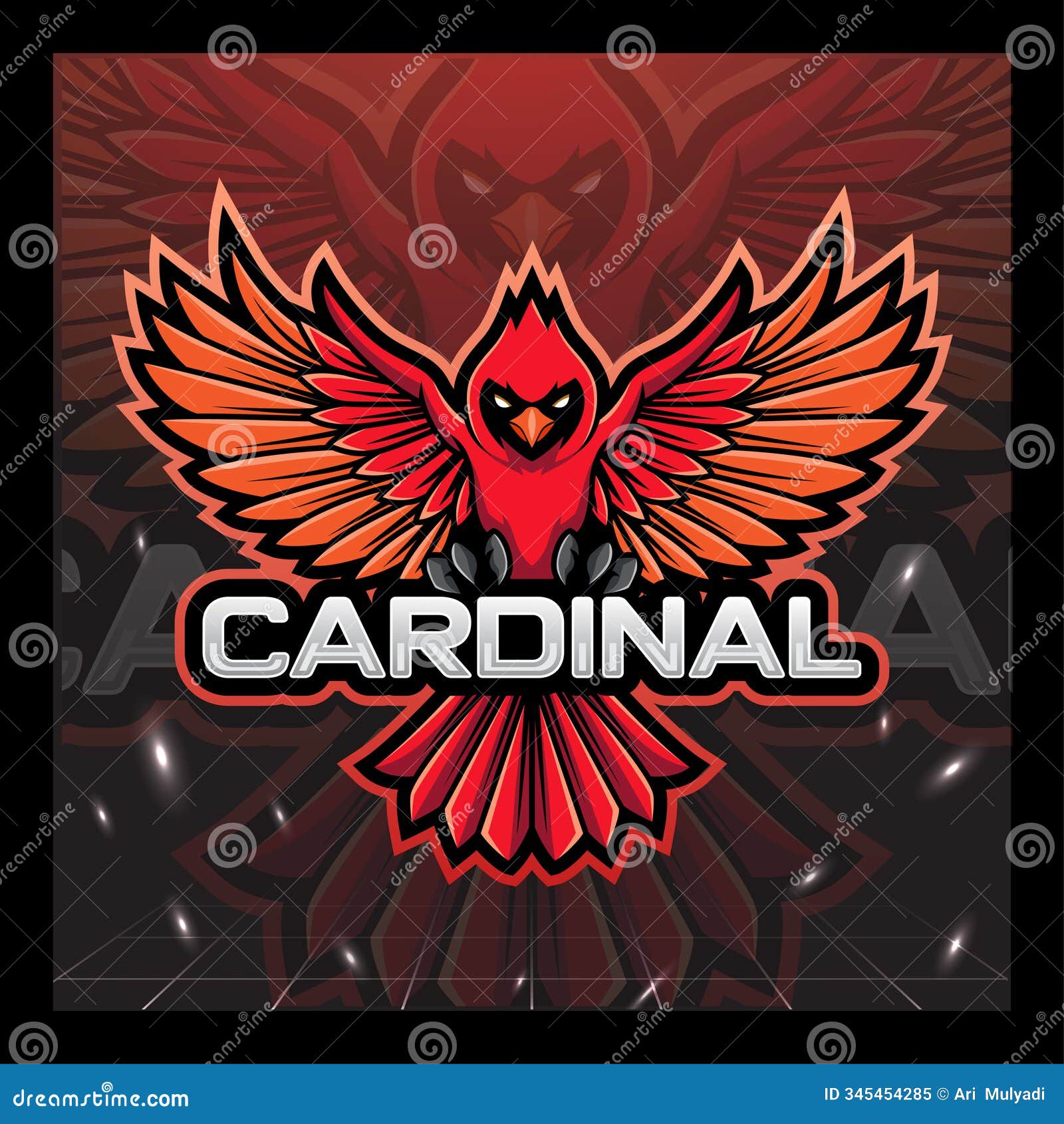 Cardinal Bird Mascot E Sport Logo Design Stock Illustration ...