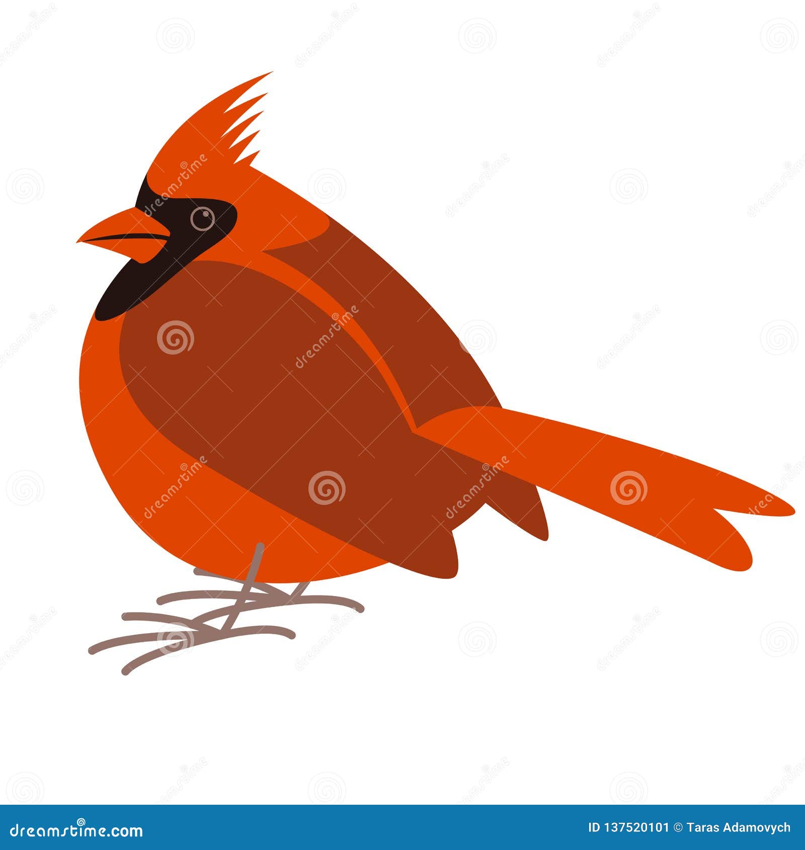 Cardinal Bird,vector Illustration, Flat Style, Profile Stock Vector ...