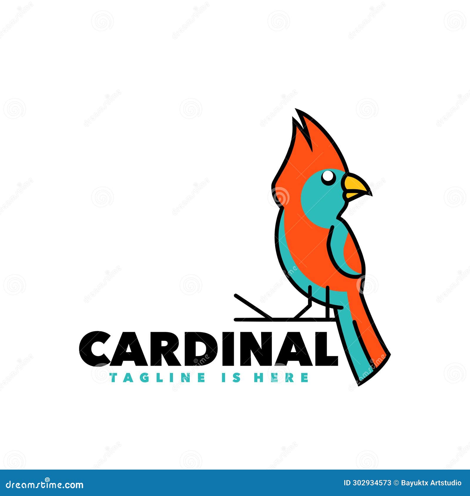 Cardinal Simple Mascot Logo Design Template Stock Vector - Illustration ...