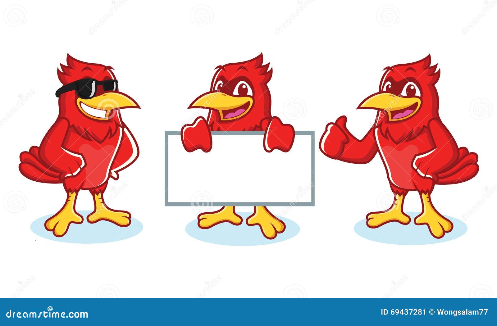 Cardinal Mascot happy stock vector. Illustration of beak - 69437281