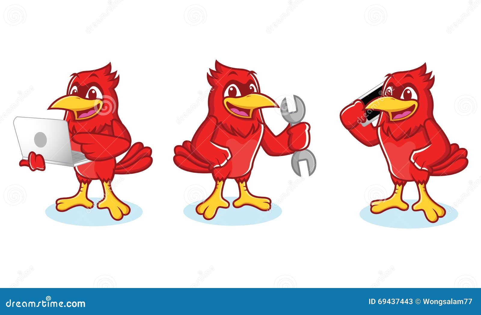 Cartoon Red Birds Falcons