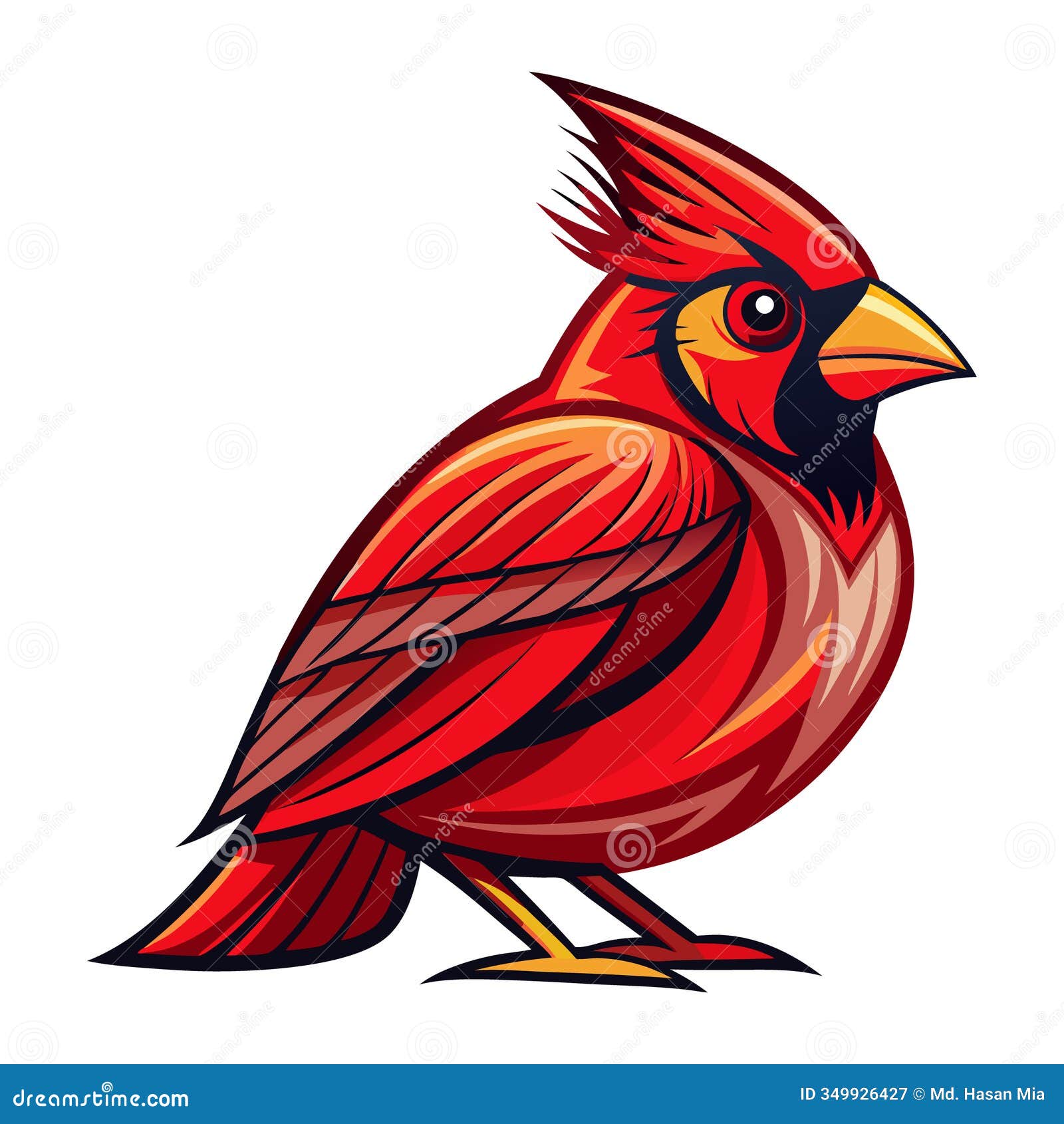 Cardinal Mascot Sticker Vector Design Stock Illustration - Illustration ...