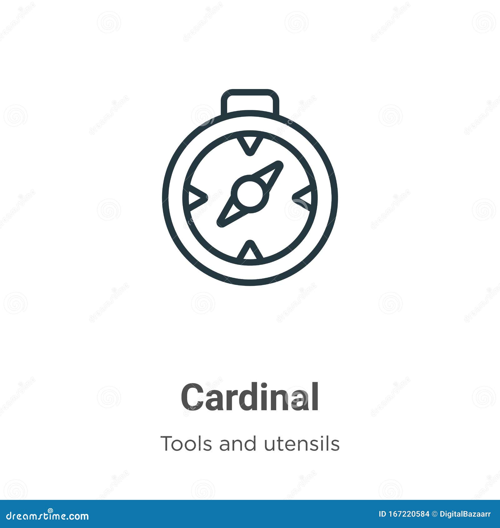 Cardinal Outline Vector Icon. Thin Line Black Cardinal Icon, Flat ...