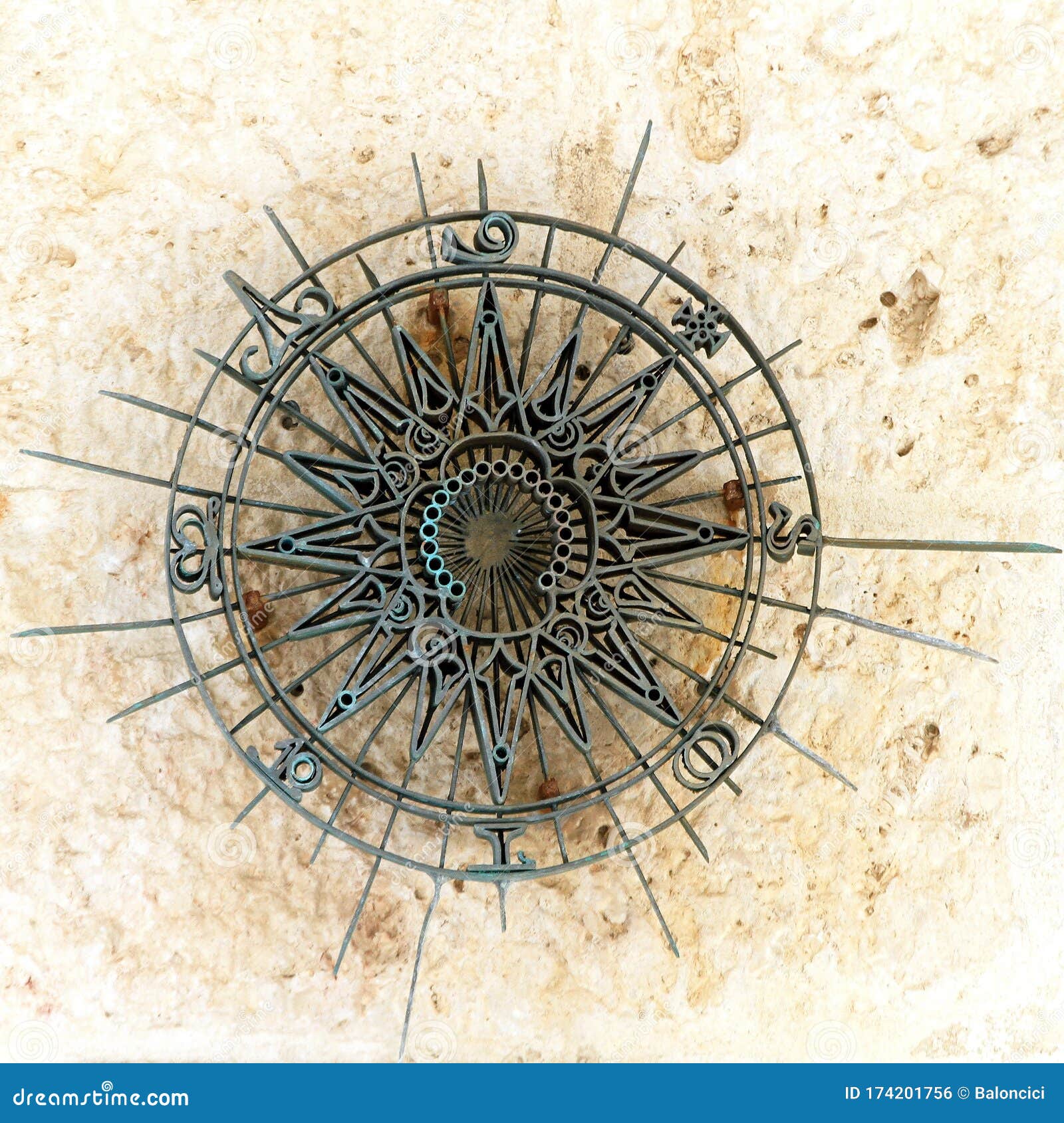 Cardinal point stock photo. Image of metal, point, dubrovnik - 174201756