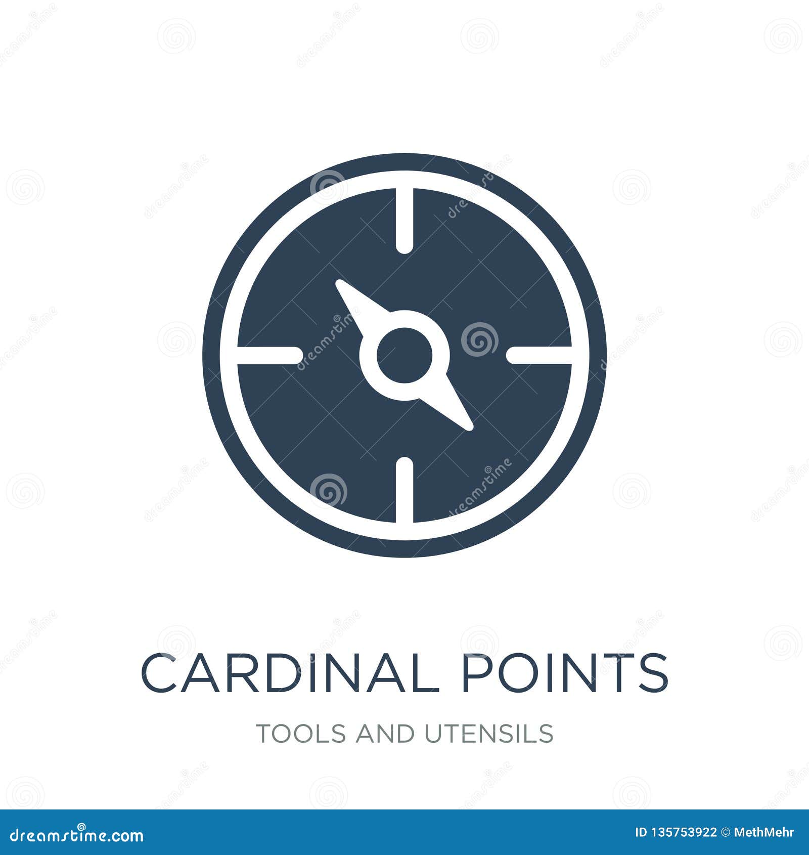 Cardinal Points On Winds Star Icon In Trendy Design Style. Cardinal ...