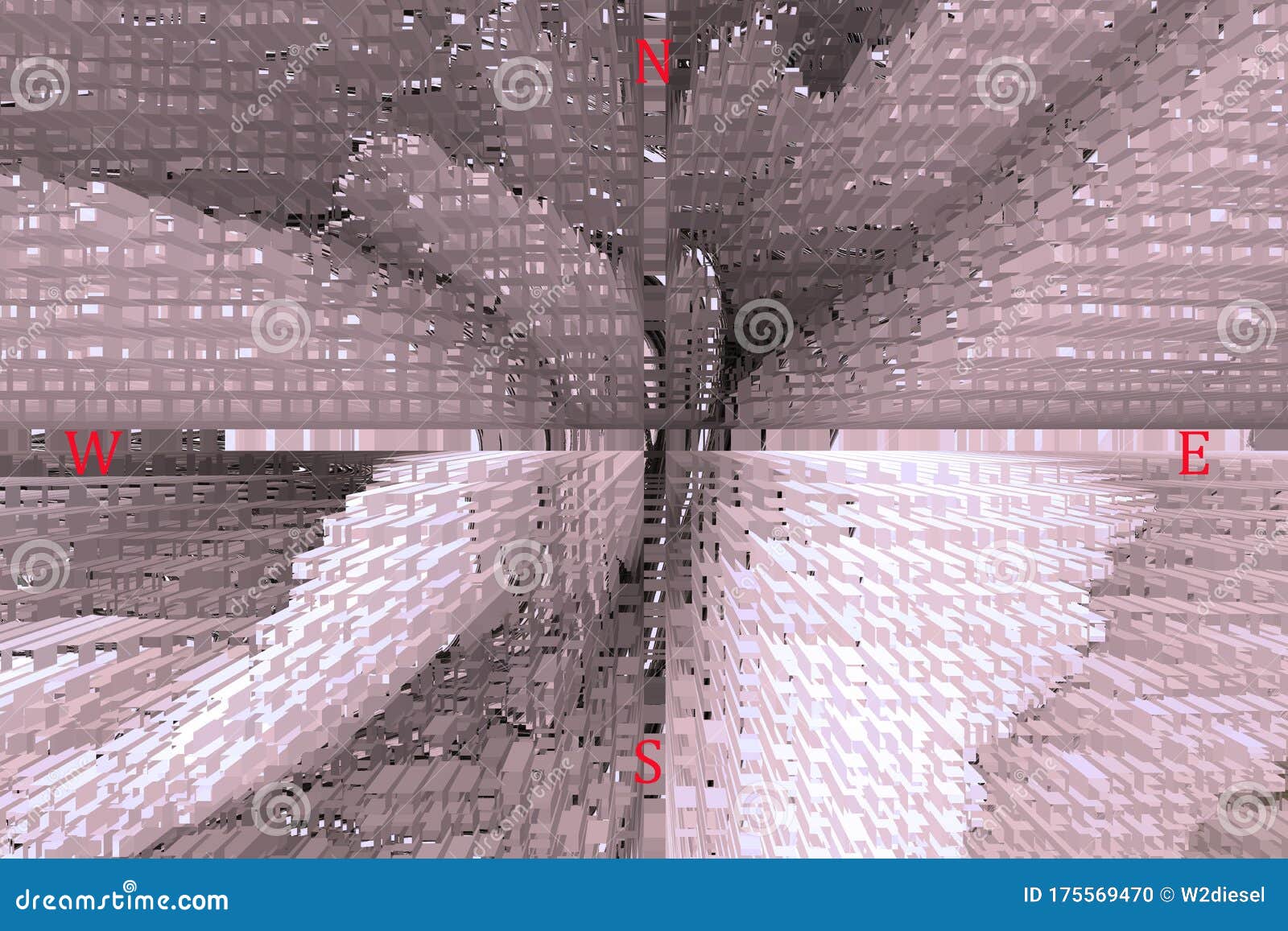 Cardinal Points 3d Abstract Design Stock Illustration - Illustration of ...