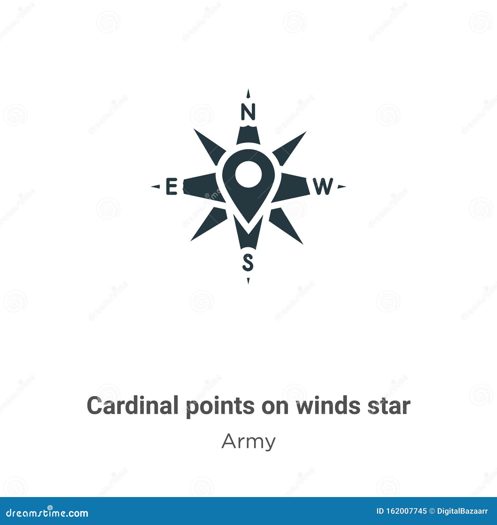 Cardinal Points on Winds Star Symbol Vector Icon on White Background ...