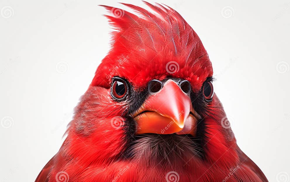 A Cardinal on a White Background -Generative Ai Stock Illustration ...