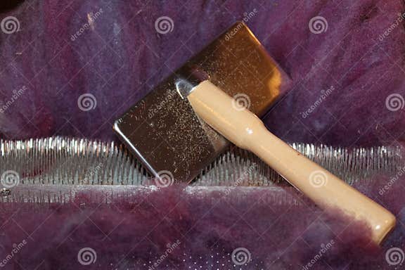 Carding sheep wool stock image. Image of hand, carder - 84873493