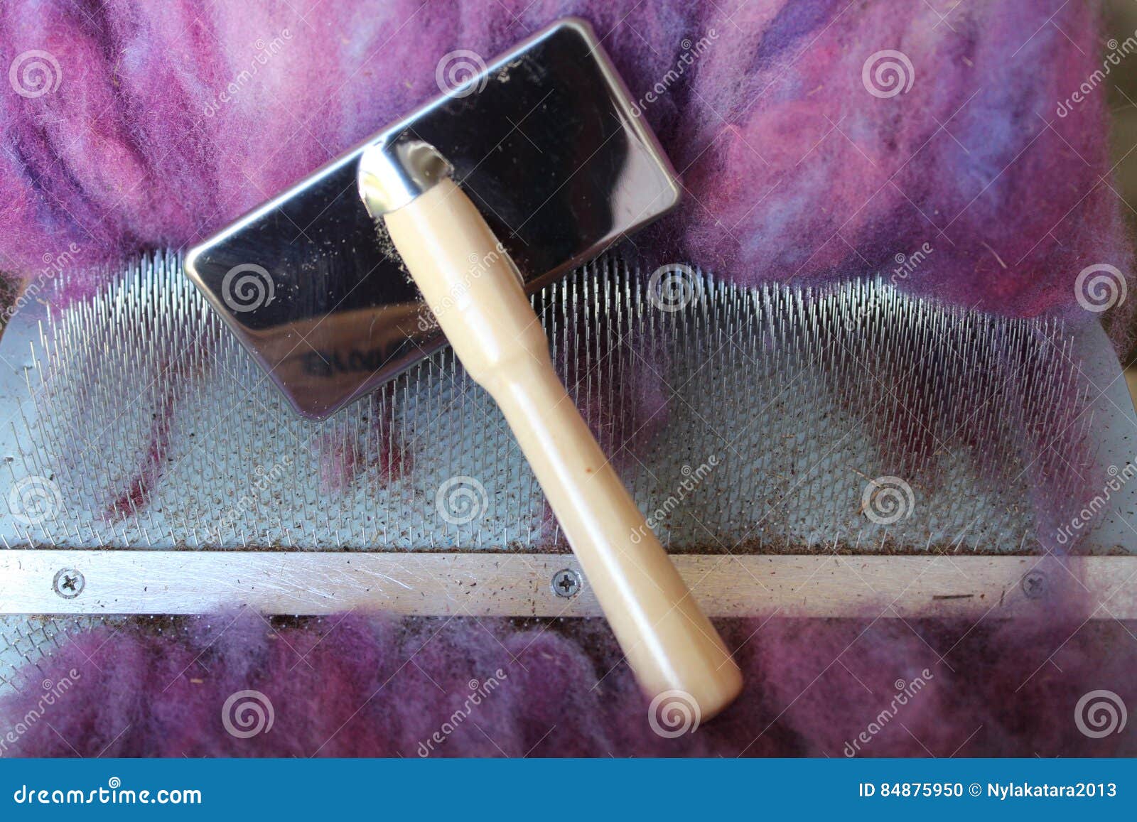 Carding sheep wool stock photo. Image of clothing, fibers - 84875950