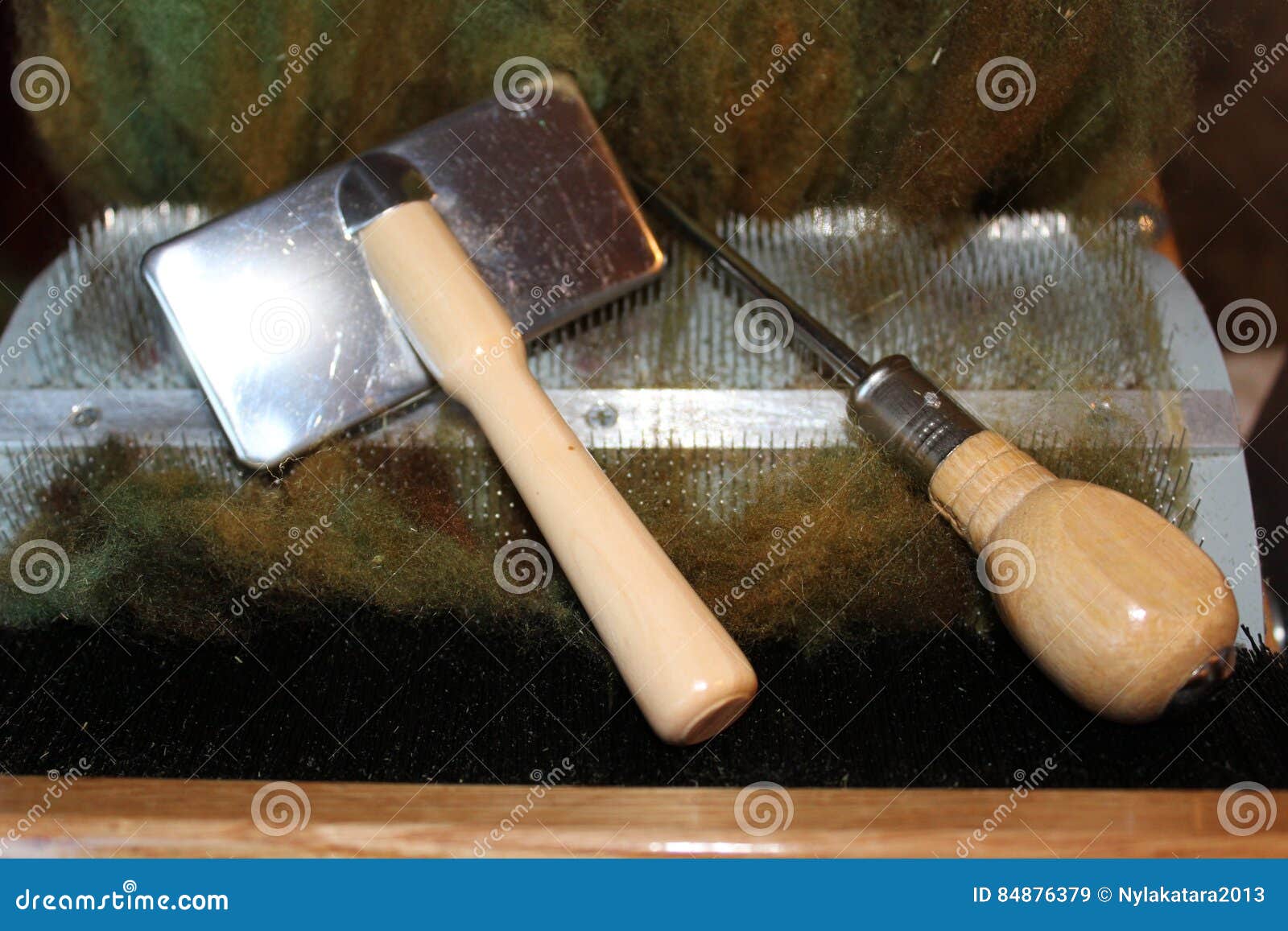 Carding sheep wool stock image. Image of cloth, carder - 84876379