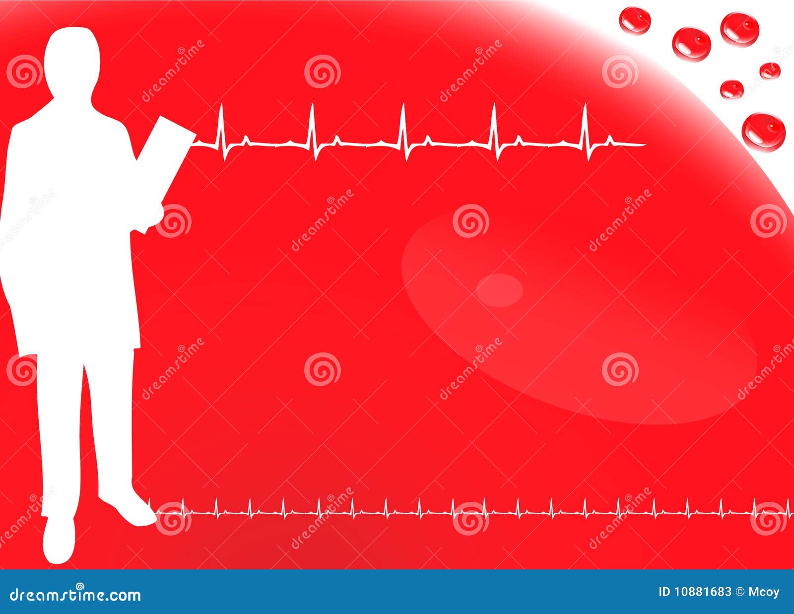 Cardio Background with Ecg Icons, Blood Stock Illustration ...