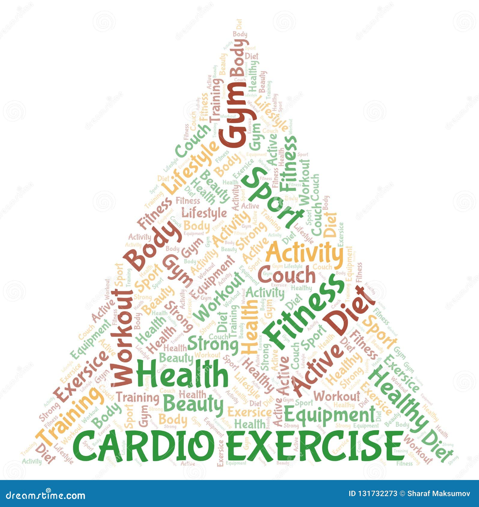 Cardio Exercise Word Cloud Wordcloud Made With Text Only Stock