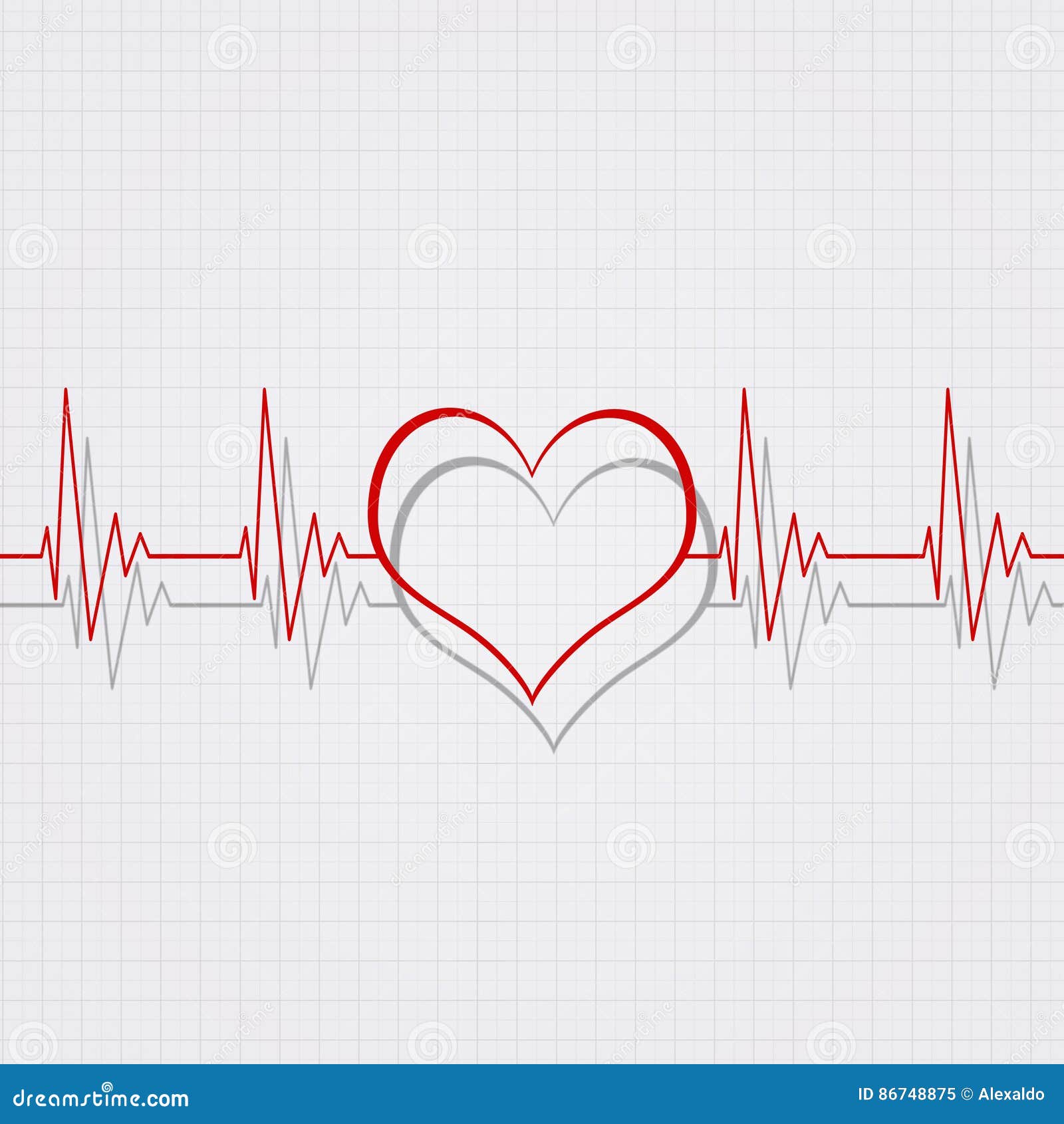 Cardio Rhythm of a Heart stock illustration. Illustration of life ...