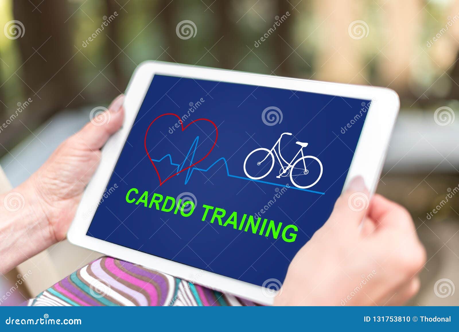 Cardio Training Concept on a Tablet Stock Photo - Image of activity ...