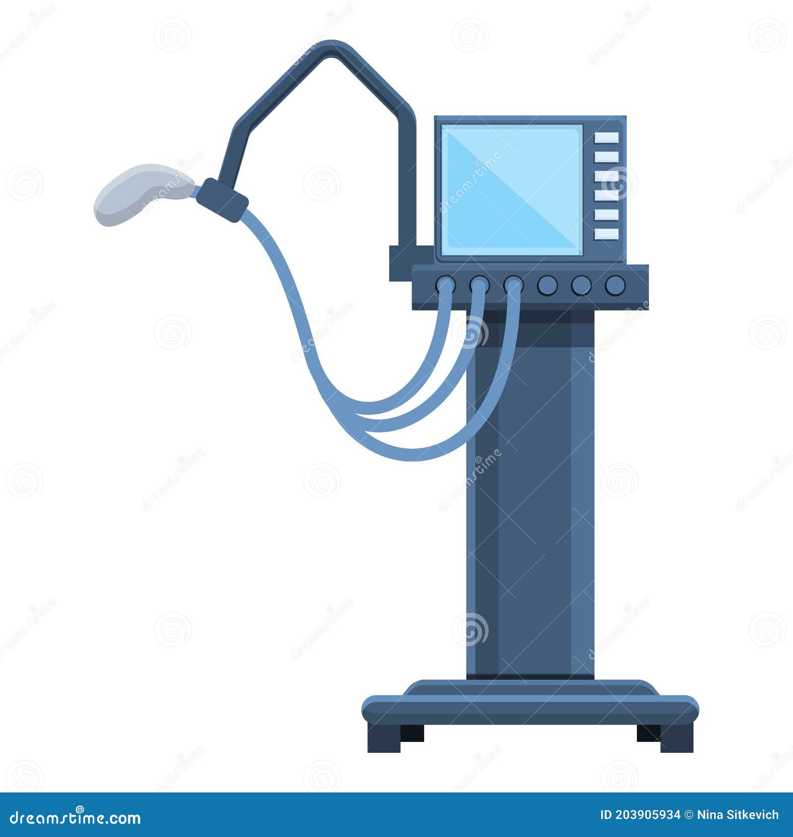 Cardio Ventilator Medical Machine Icon, Cartoon Style Stock Vector ...