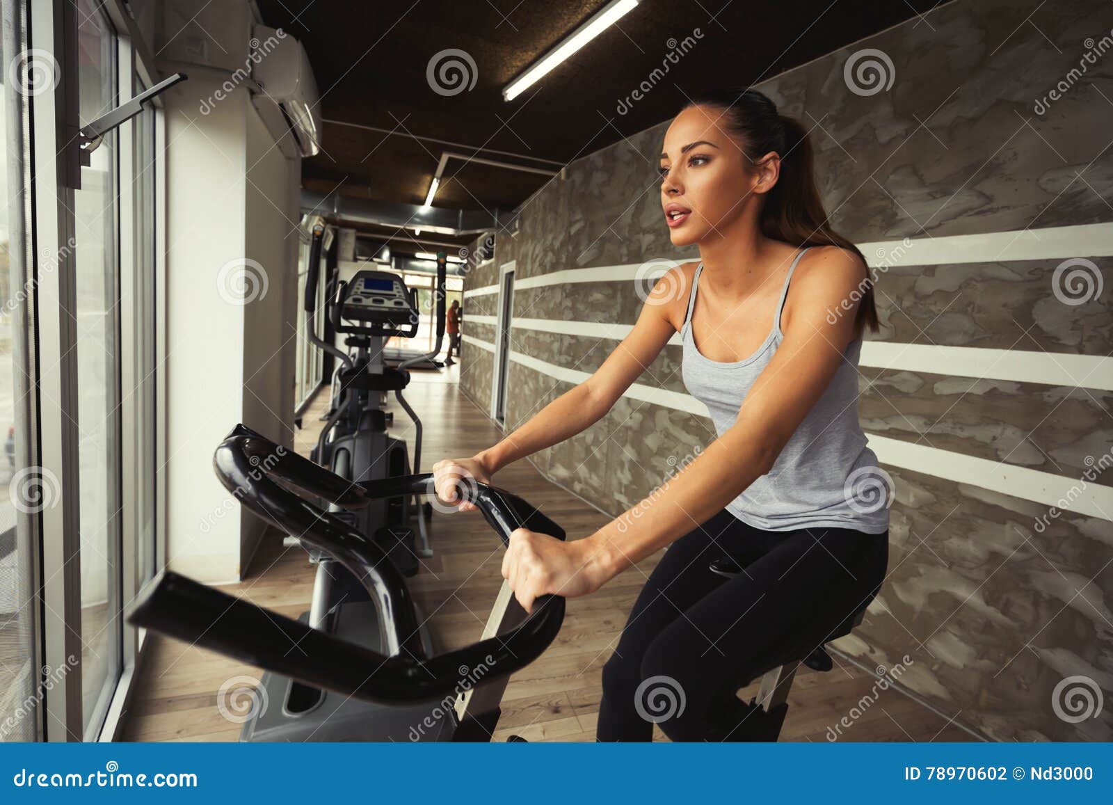 Cardio workout in gym stock photo. Image of person, exercise - 78970602