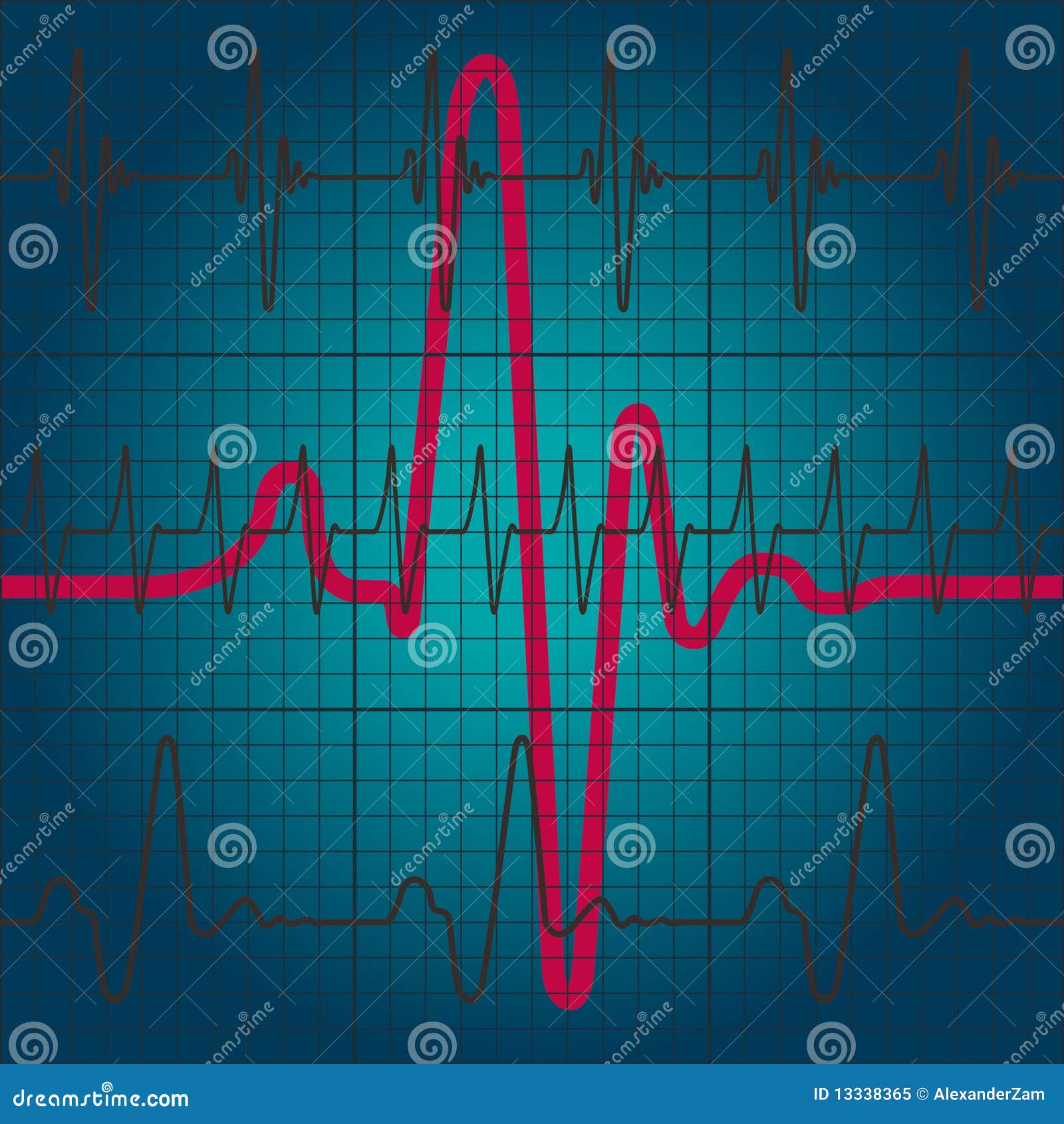 Cardiogram stock vector. Illustration of heartbeat, care - 13338365