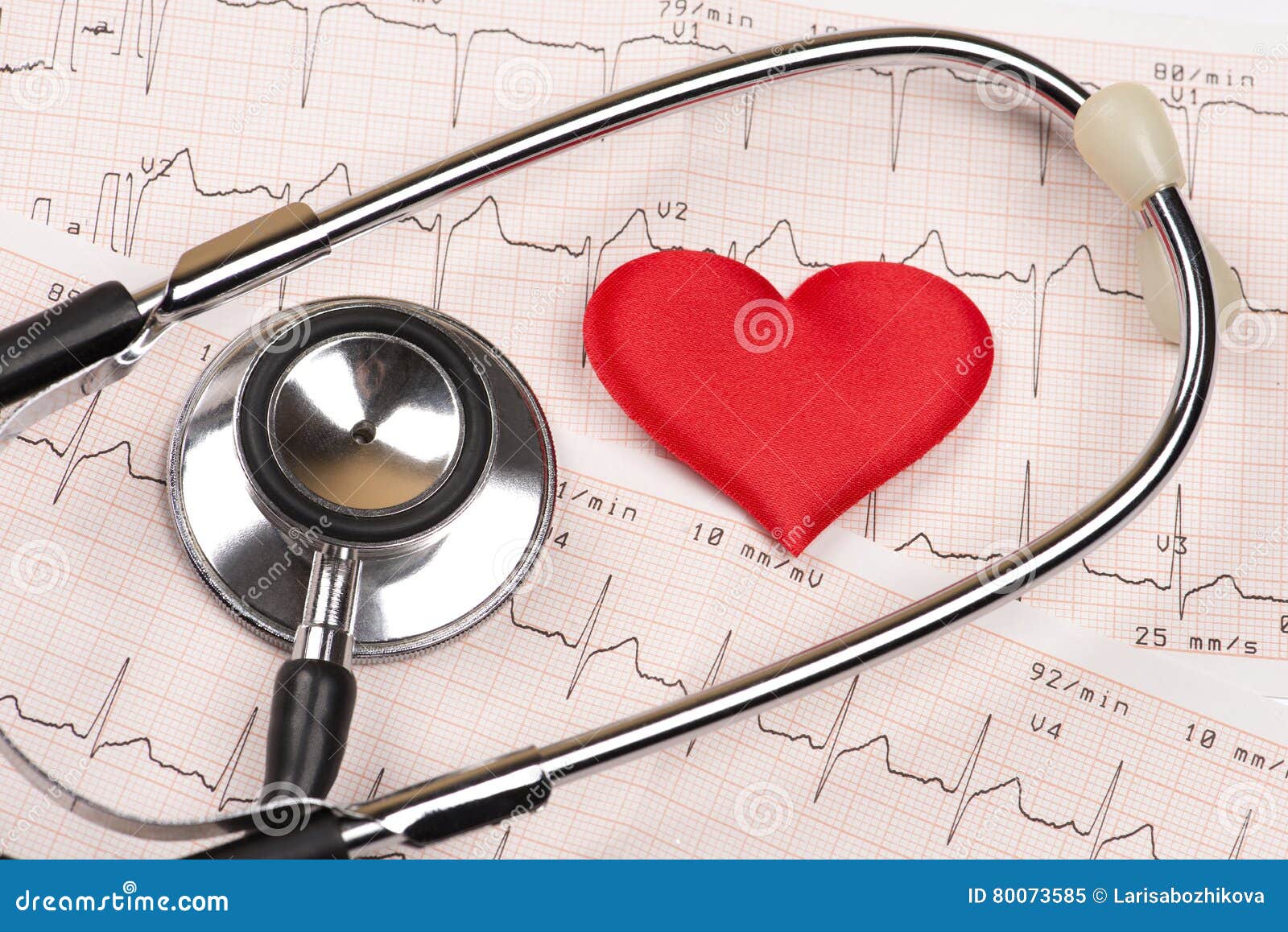 Cardiogram Chart with Heart and Stethoscope Stock Image - Image of ...