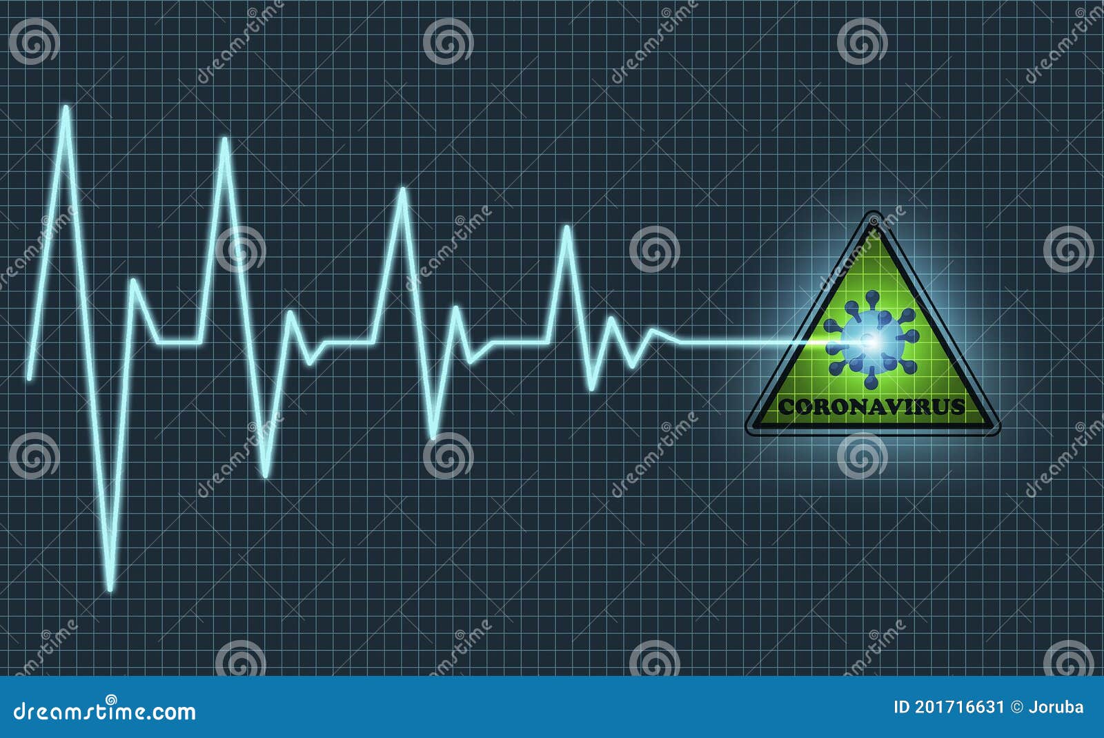 Cardiogram Chart Shows Coronavirus Death Stock Illustration ...