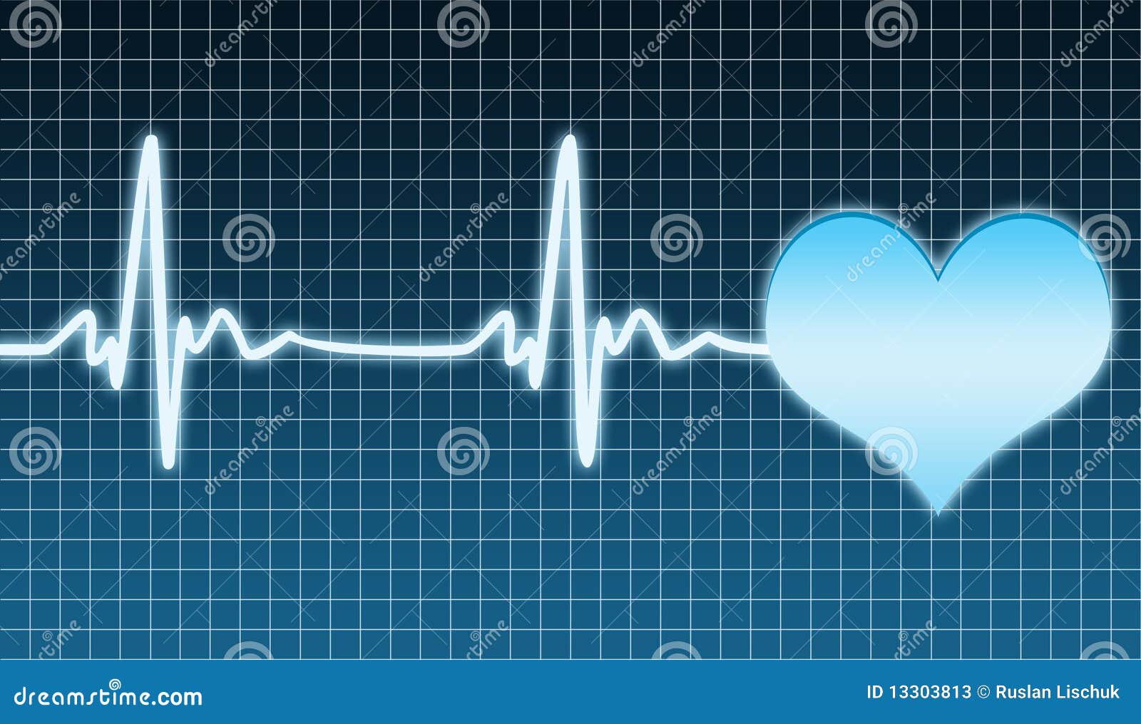 Cardiogram of heart stock illustration. Illustration of heart - 13303813