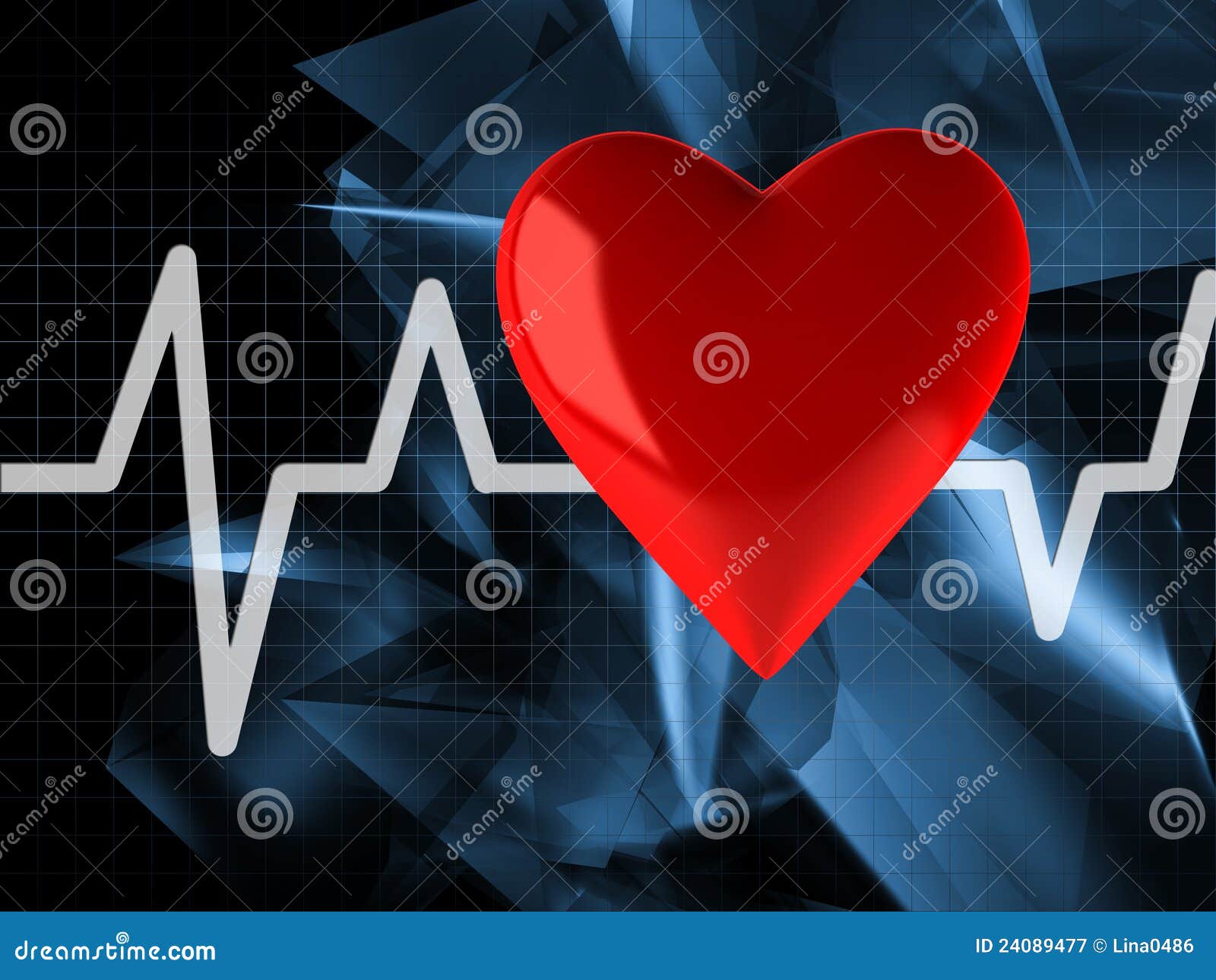 Cardiogram with heart stock illustration. Illustration of health - 24089477