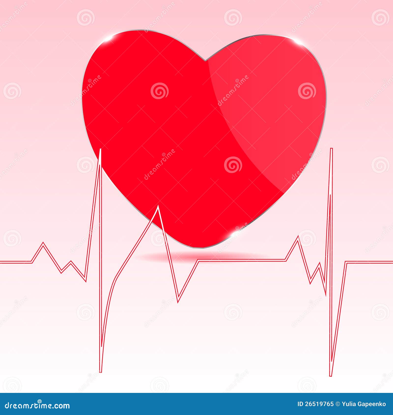 Cardiogram With Heart Stock Illustration Illustration Of Heart 26519765