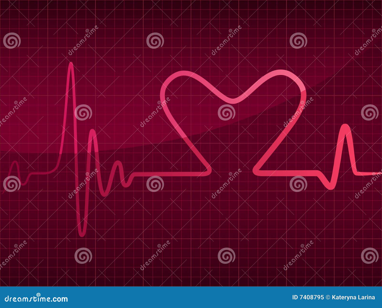Cardiogram With Heart Stock Vector Illustration Of Relaxation 7408795