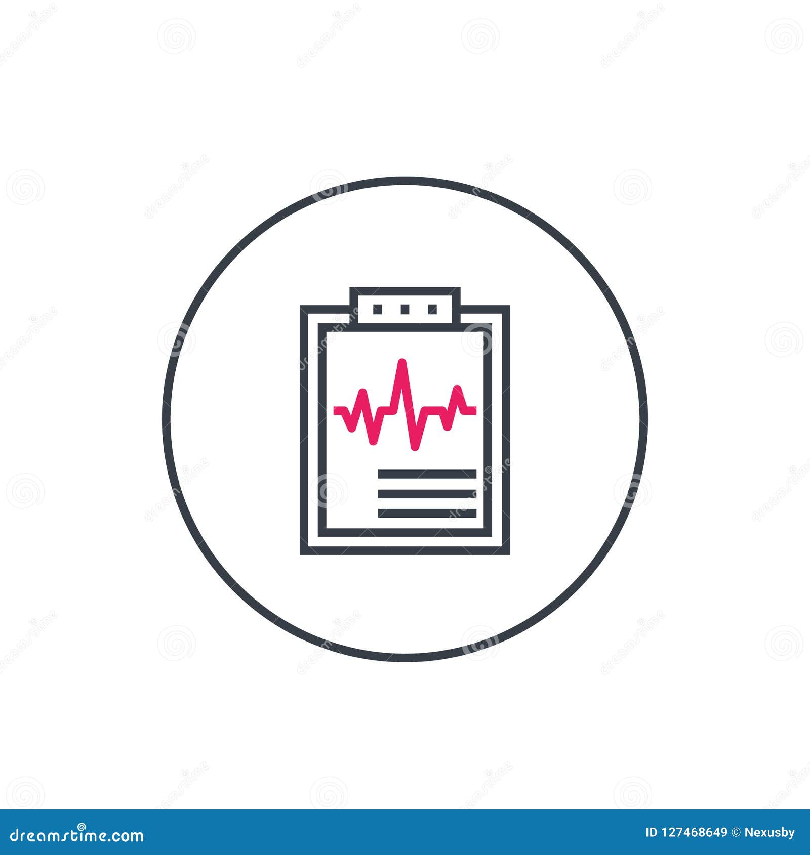 Cardiogram, Heart Diagnosis Vector Linear Icon Stock Vector ...