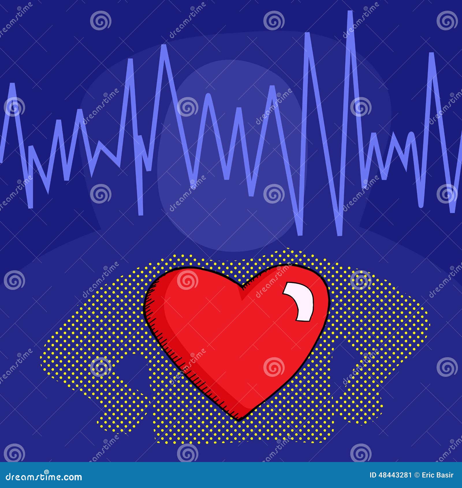 Cardiogram and Heart Graphic Stock Vector - Illustration of human ...
