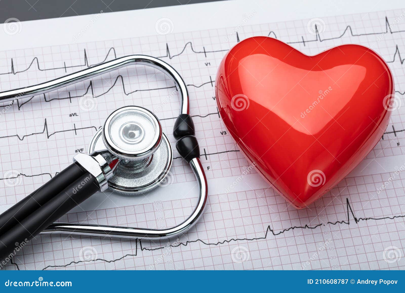 Cardiogram with Heart and Stethoscope Stock Image - Image of cardiac ...