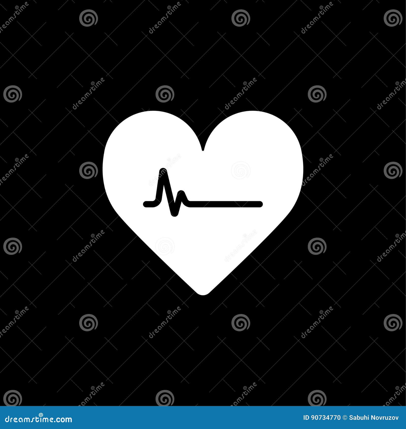 Cardiogram of Heart Stop and Death . Heart Stop Vector Icon Stock ...