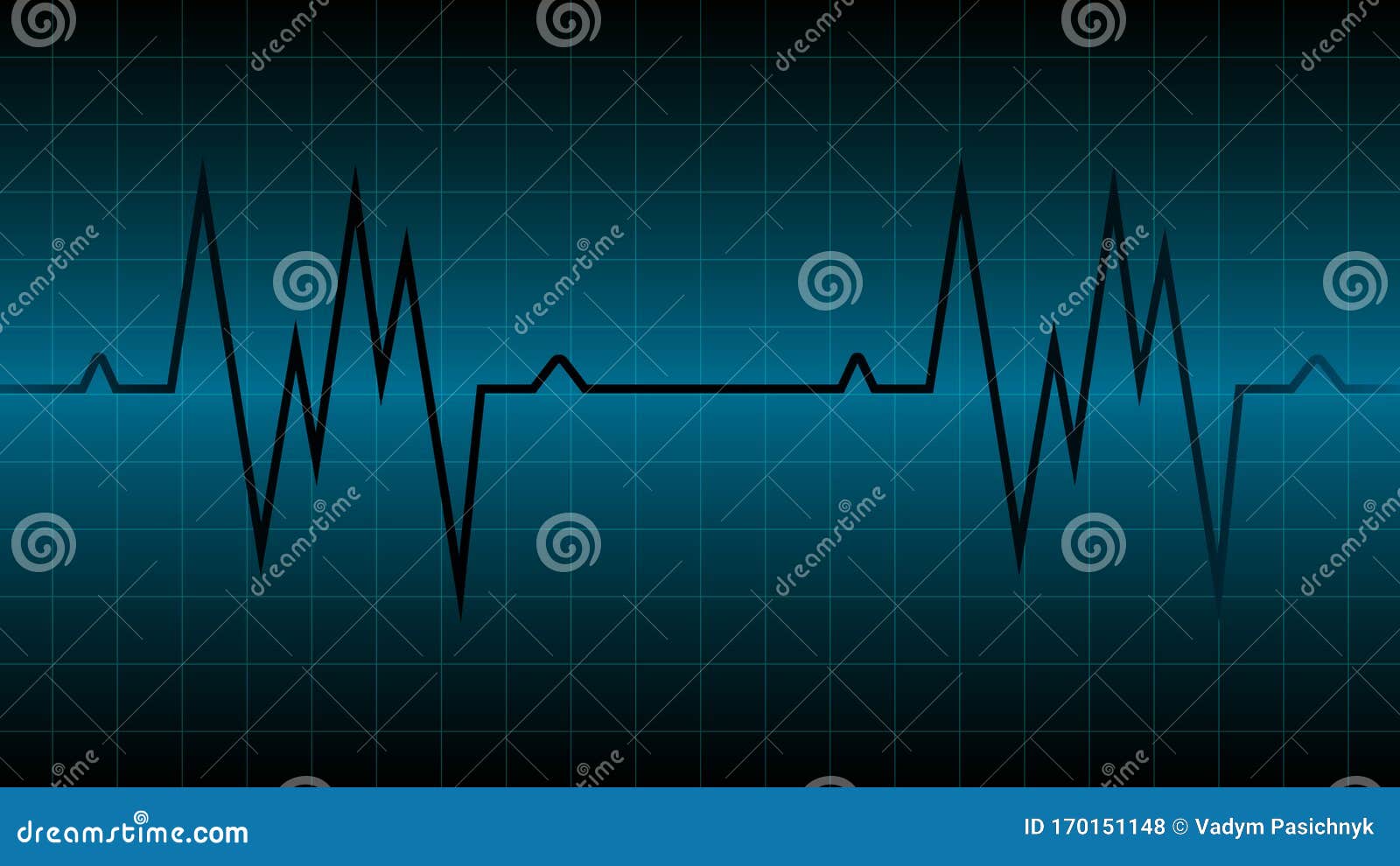 Cardiogram Heartbeat Line Vector Illustration Stock Illustration