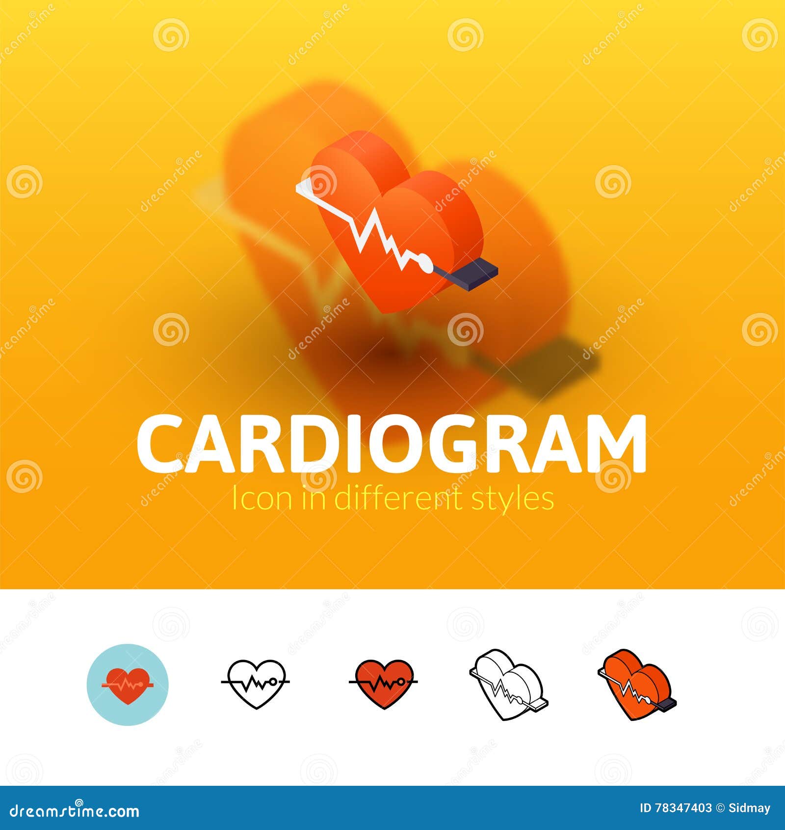 Cardiogram Icon in Different Style Stock Vector - Illustration of ...