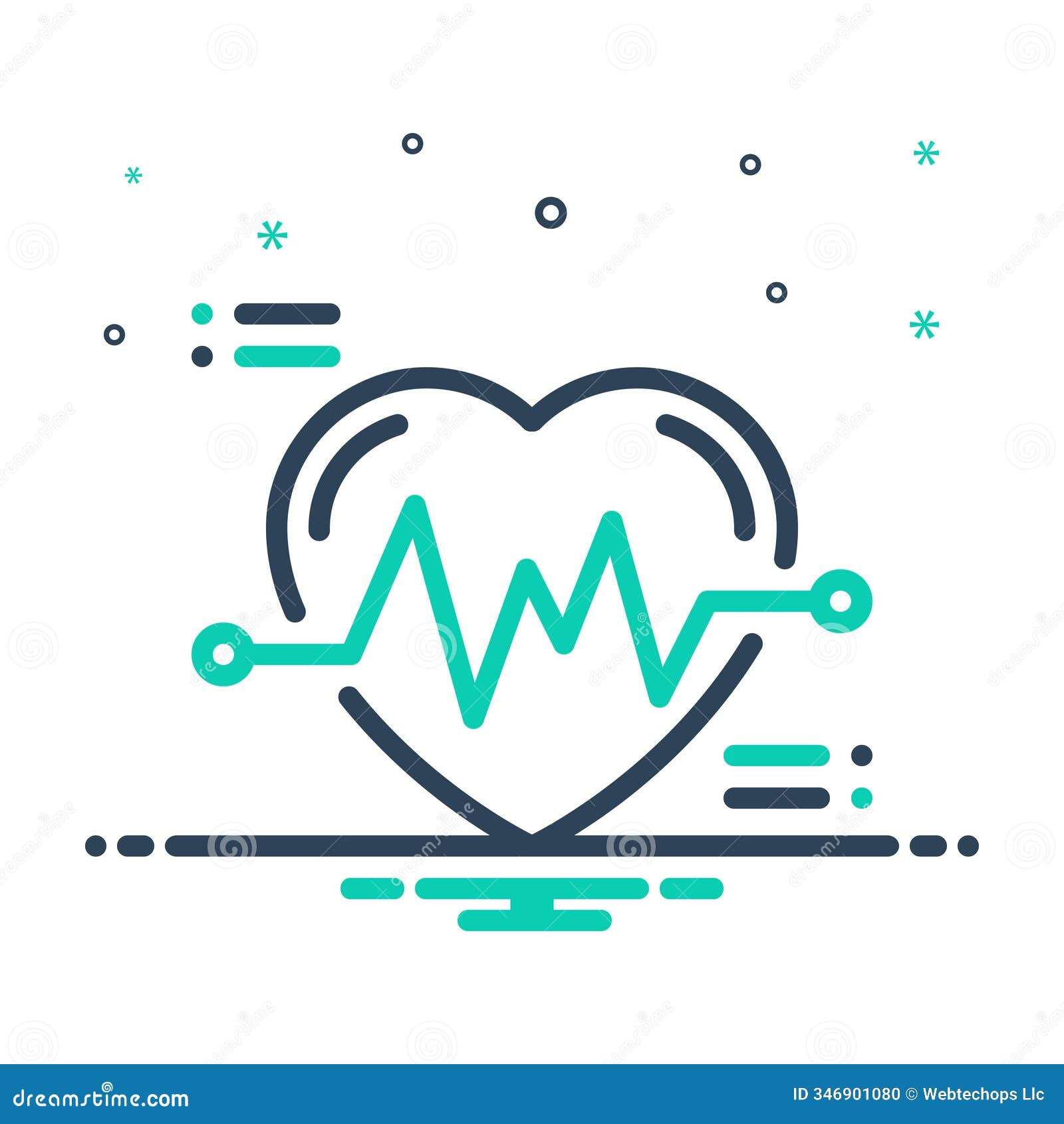 Mix Icon for Cardiogram, Heartbeat and Ecg Stock Illustration ...