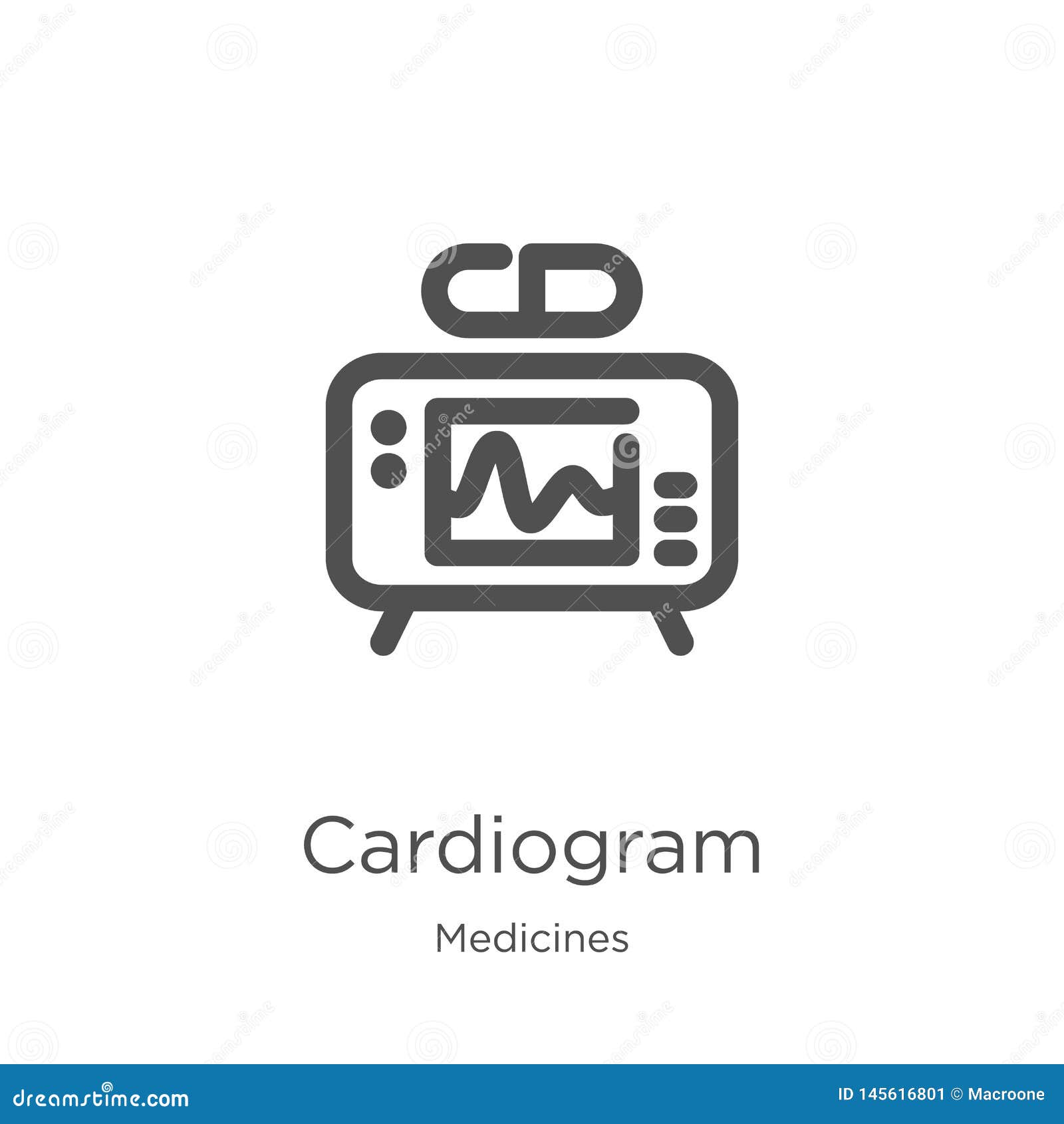Cardiogram Icon Vector from Medicines Collection. Thin Line Cardiogram ...