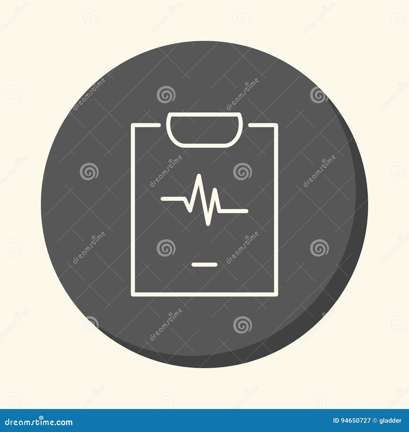 Cardiogram on a Leaf, a Circular Linear Icon, a Simple Discoloration ...