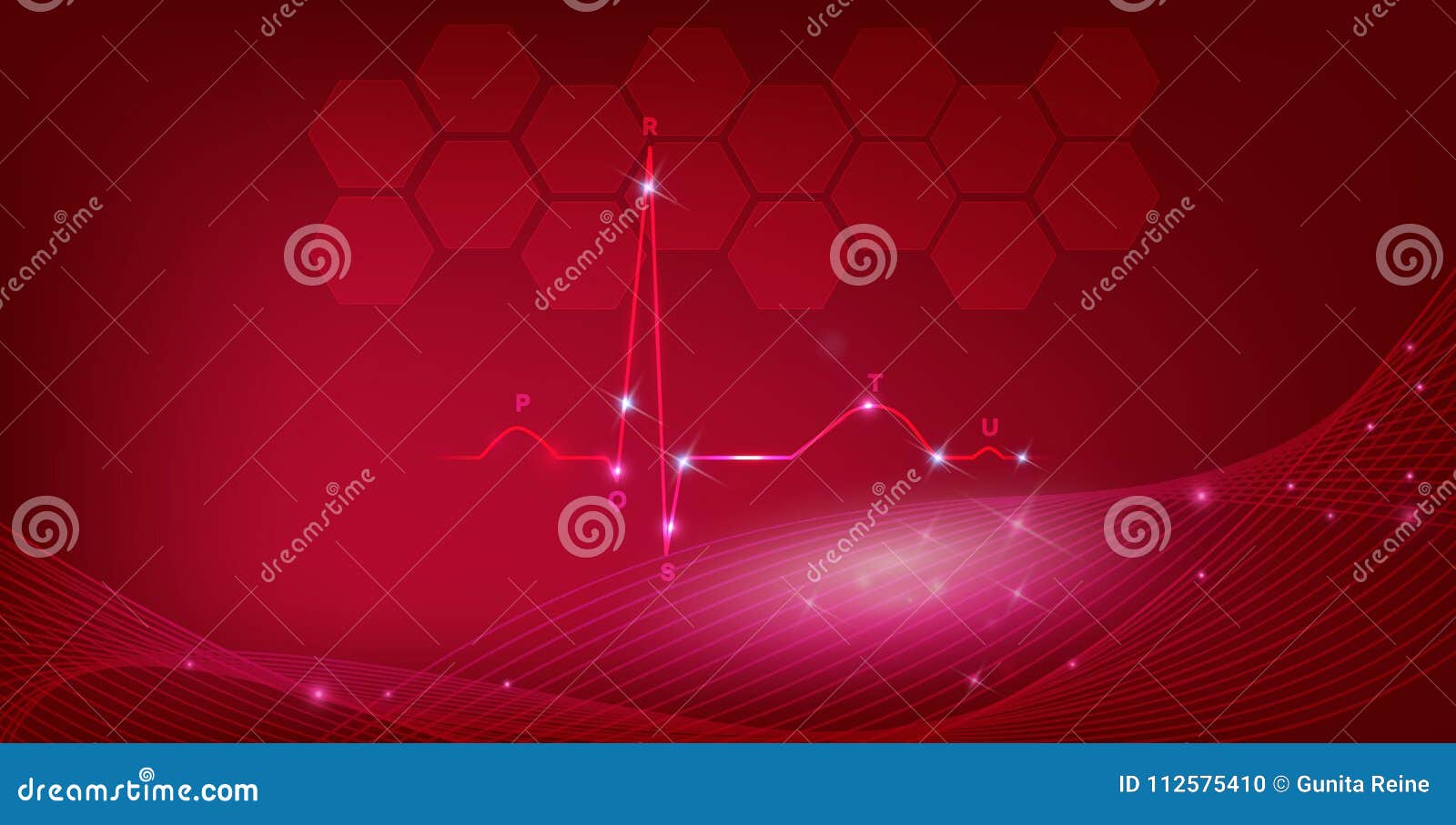 Cardiogram red background stock vector. Illustration of angina - 112575410