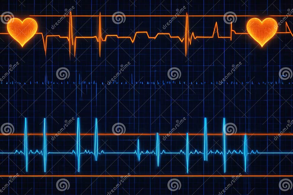 Cardiogram, Pulse Line with Heart Shape Stock Illustration ...
