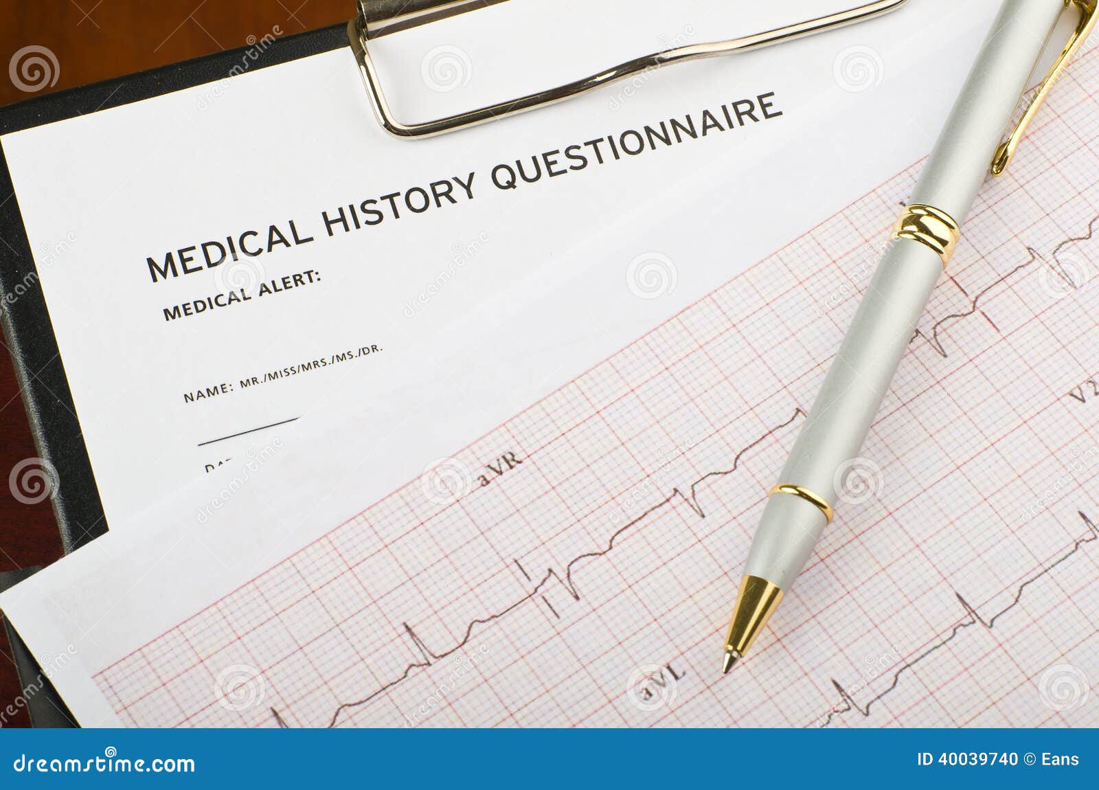 Cardiogram and Questionnaire Stock Photo - Image of cardiology, holder ...